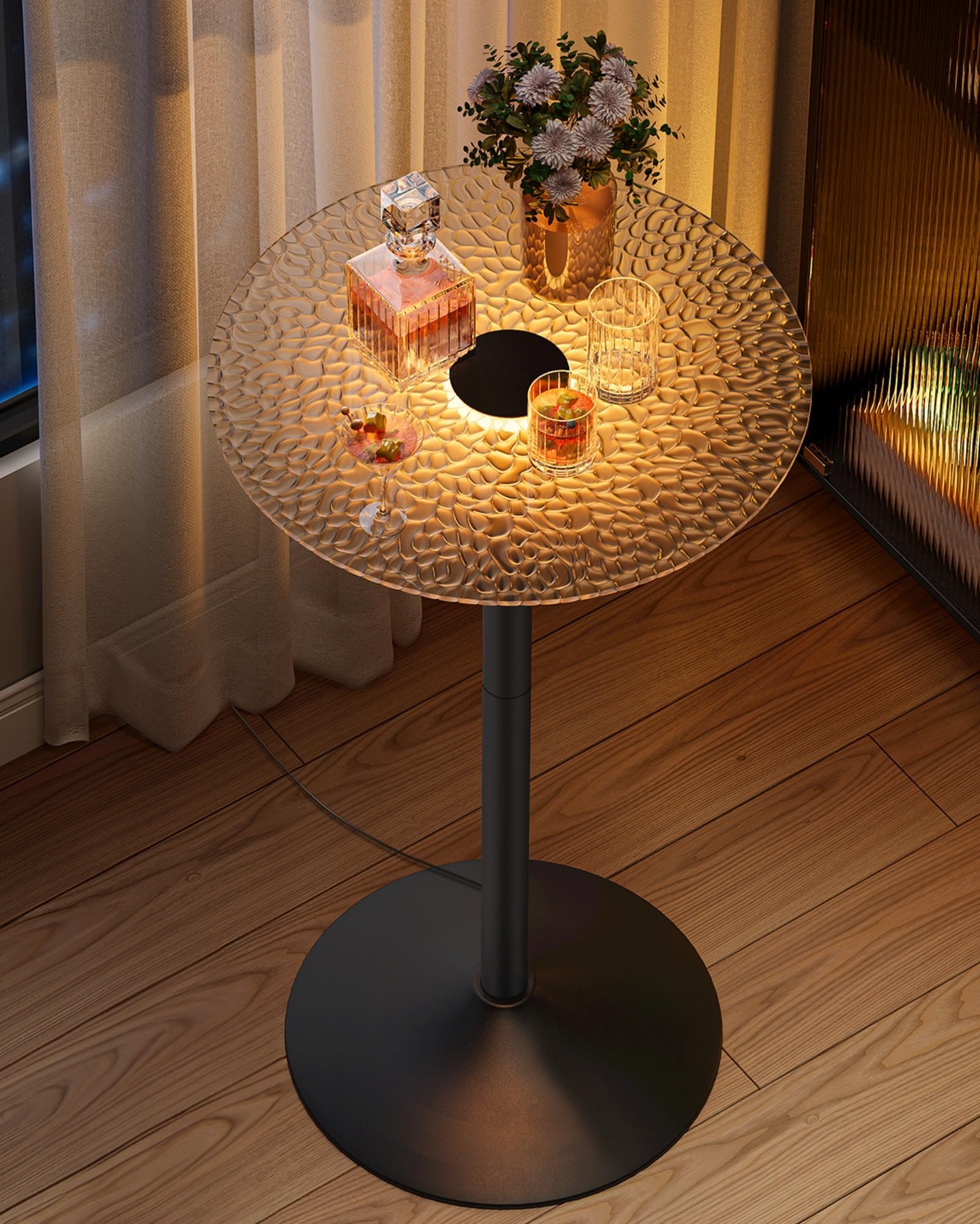 Amazon.com: BOWERY HILL 30" Round Contemporary Steel Metal Pub Table ...