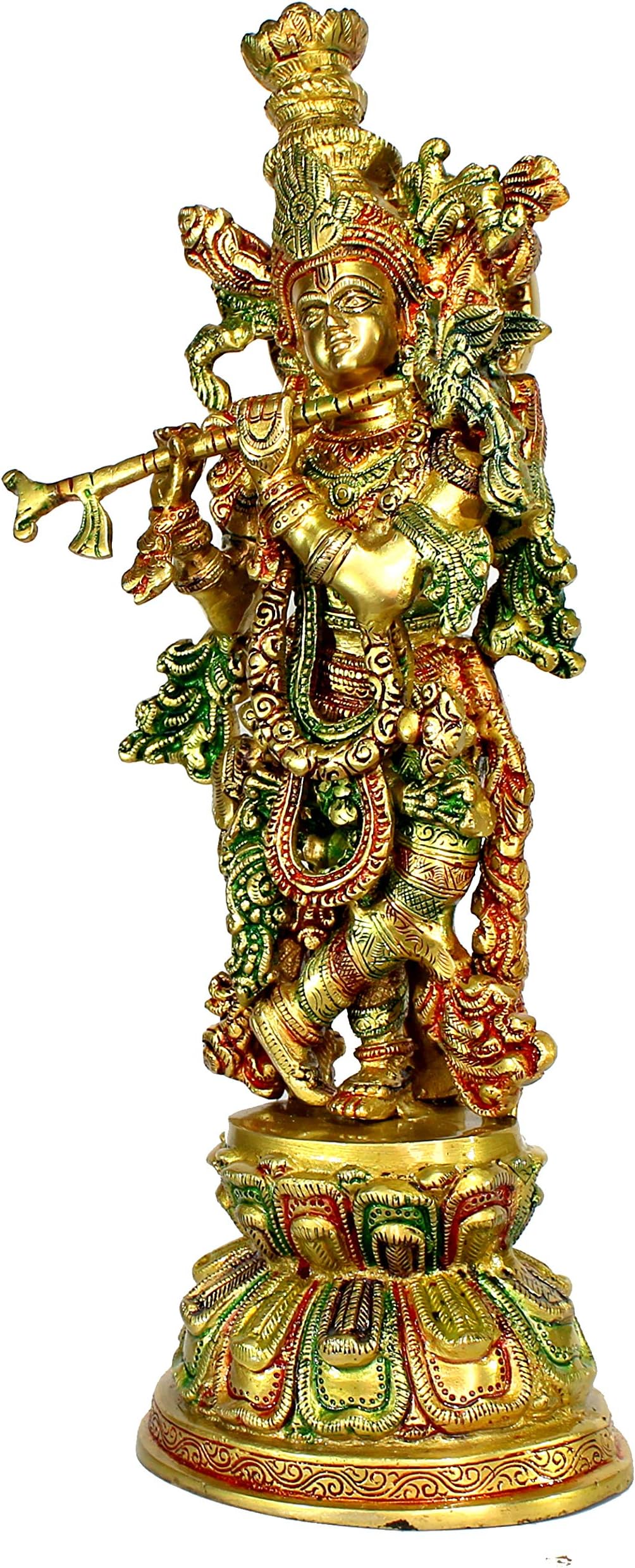 Buy Mla's Decor Brass Lord Krishna Idol Kishan Gopal Murti Idol Statue ...