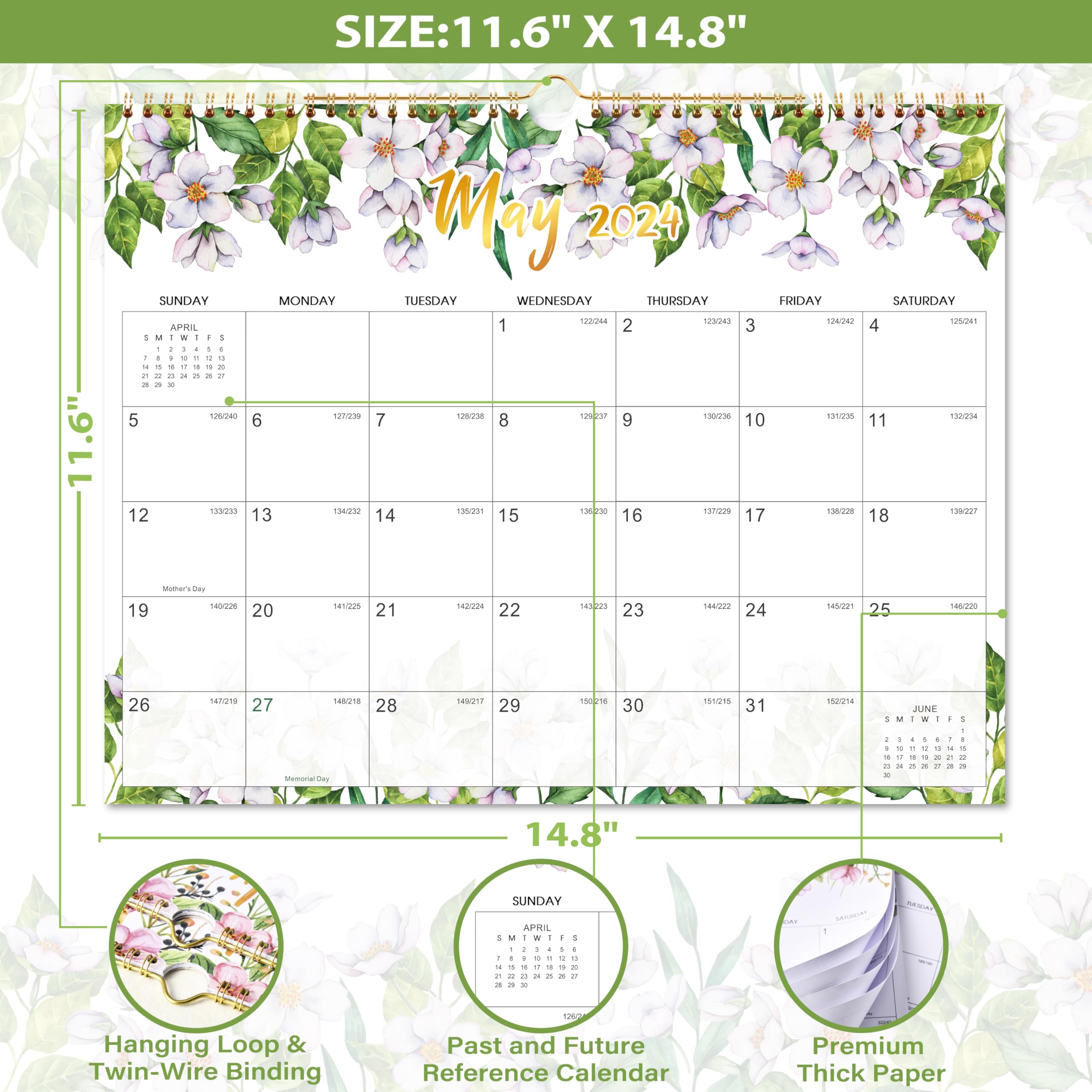Snapklik.com : Wall Calendar 2024 - Calendar 2024, Jan 2024 - Dec 2024 ...