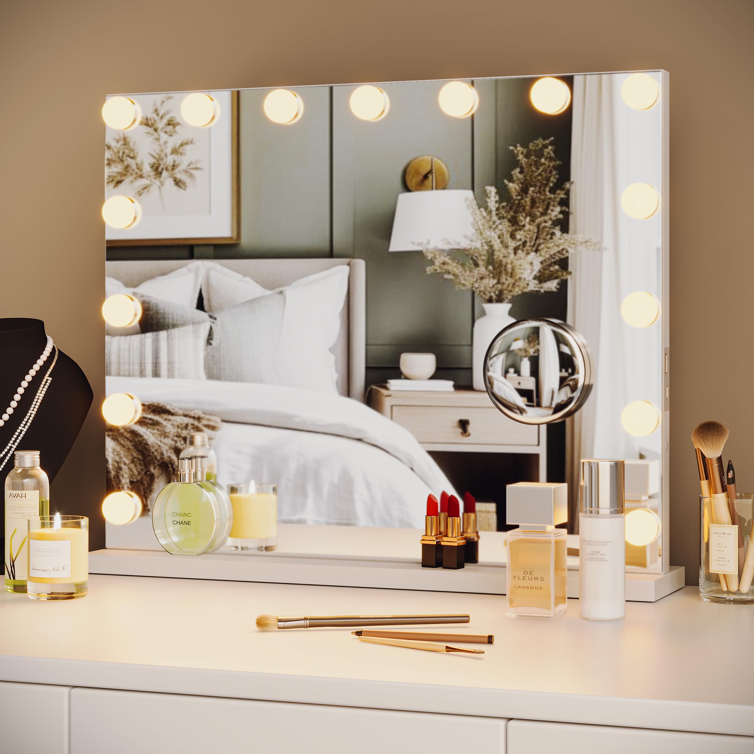 Amazon.com - Vanity Mirror with Lights, 23" x 18" Makeup Mirror with ...