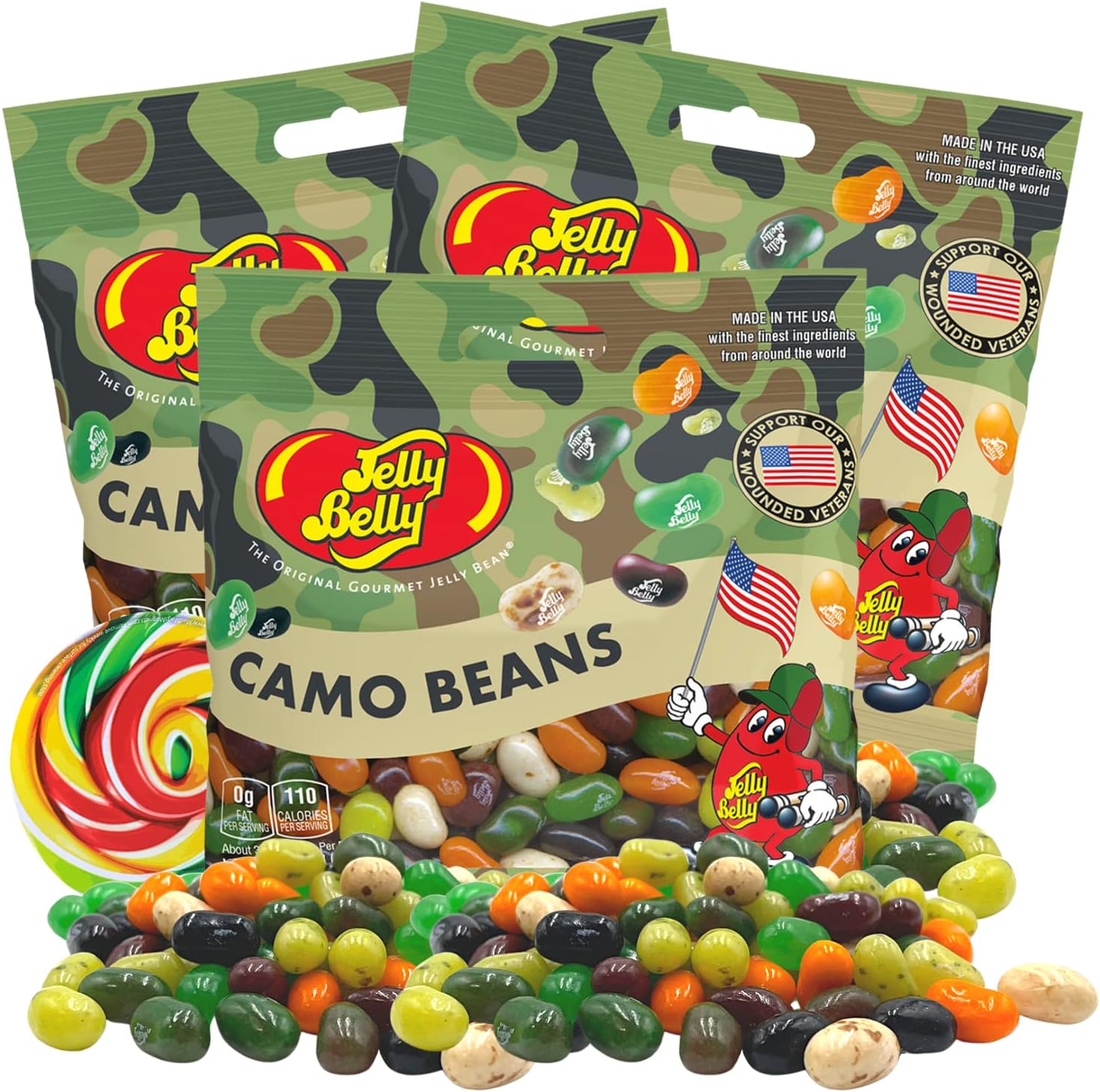 Amazon.com : Camo Jelly Bean Mix, Classic Fruit Flavored Chewy Candies ...