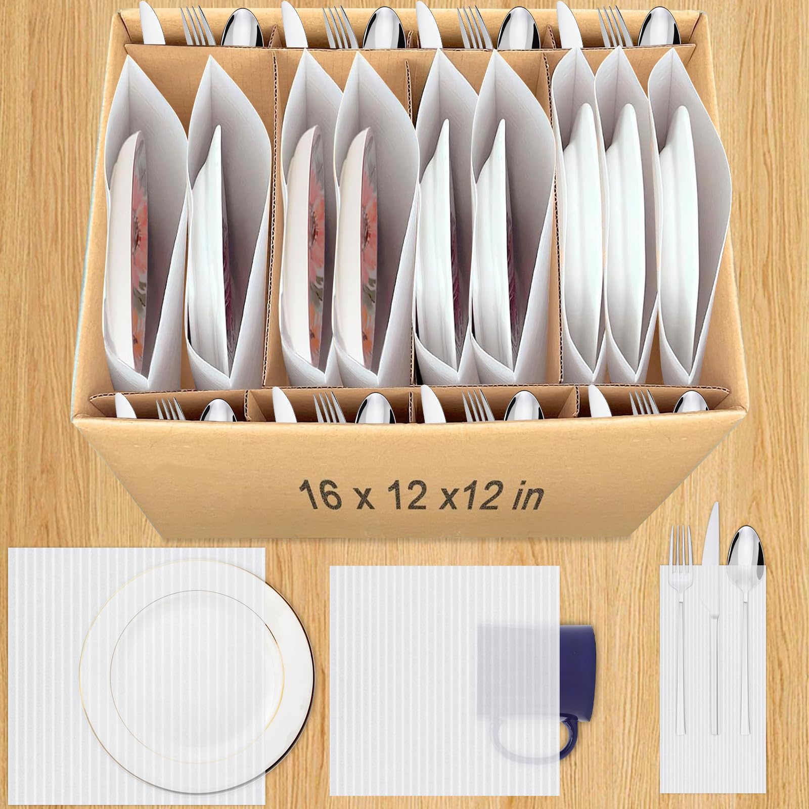 Snapklik.com : AOBOPLE 4 Set Glass Divider Kits For Moving, Dish ...