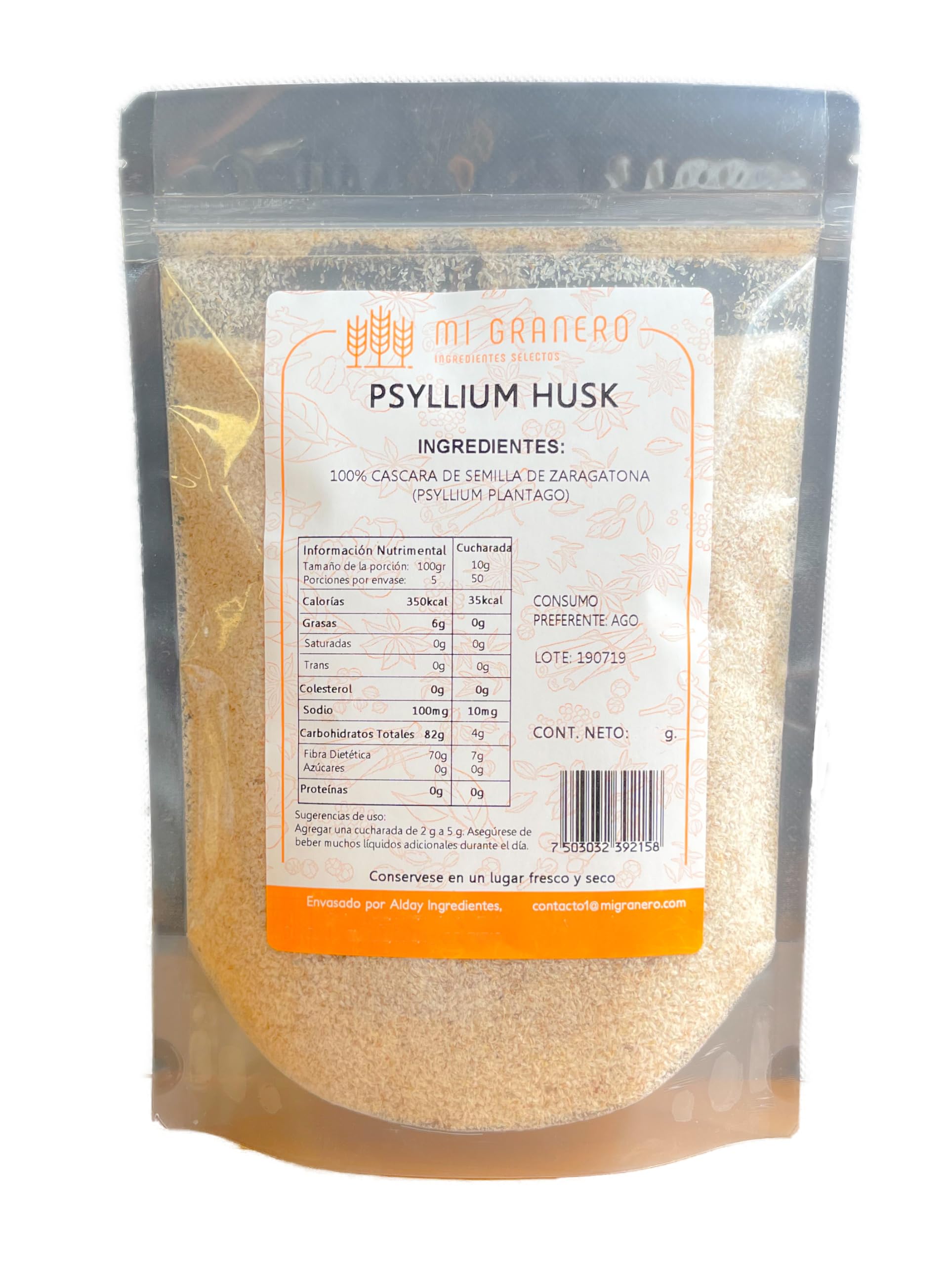 Psyllium Plantago Husk Zaragatona CASCARILLA 500 gramos : Amazon.com.mx ...