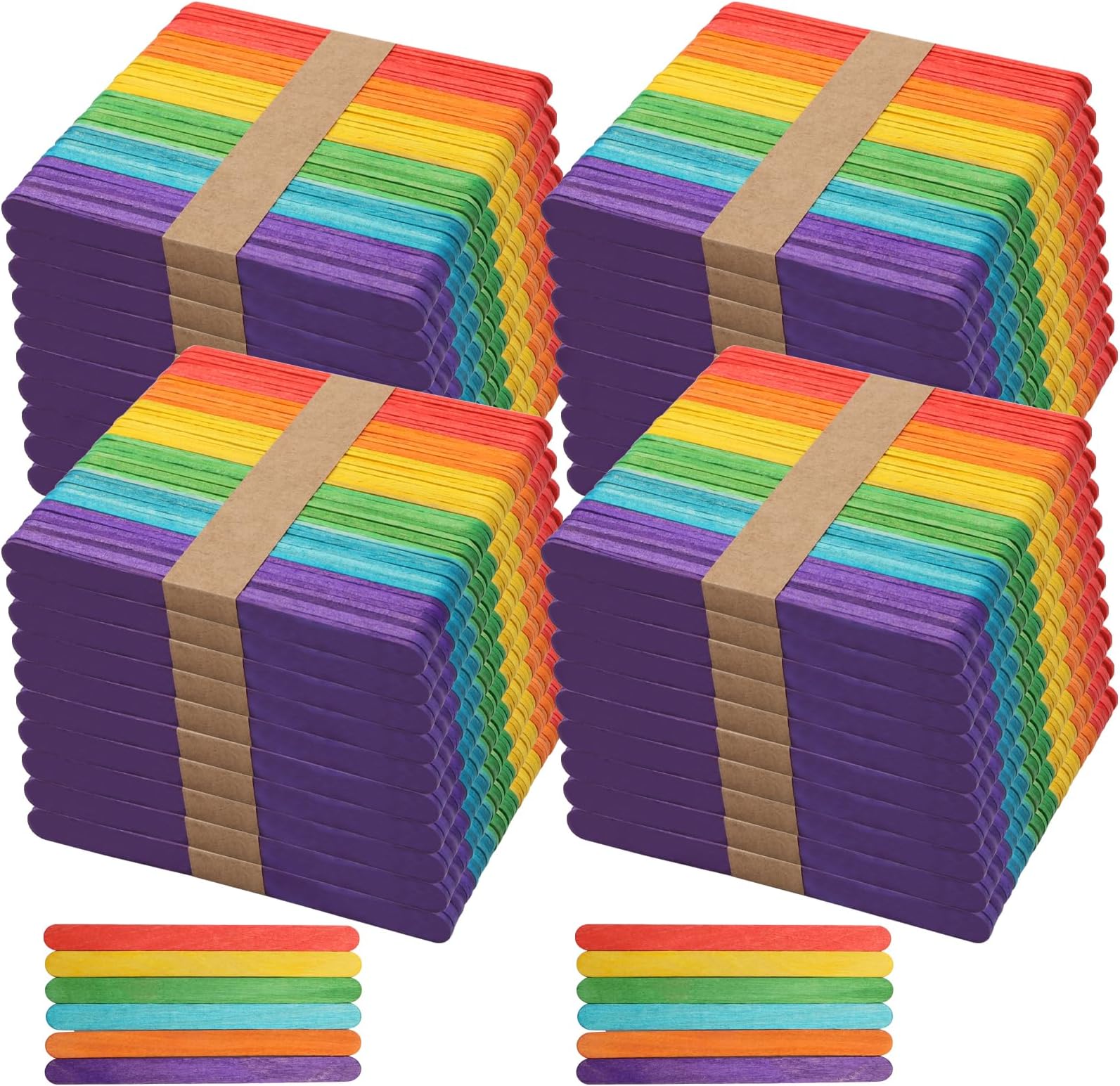 Amazon.com: HEIHAK 2000 PCS 4.5 Inch Colored Popsicle Stick, 6 Colors ...