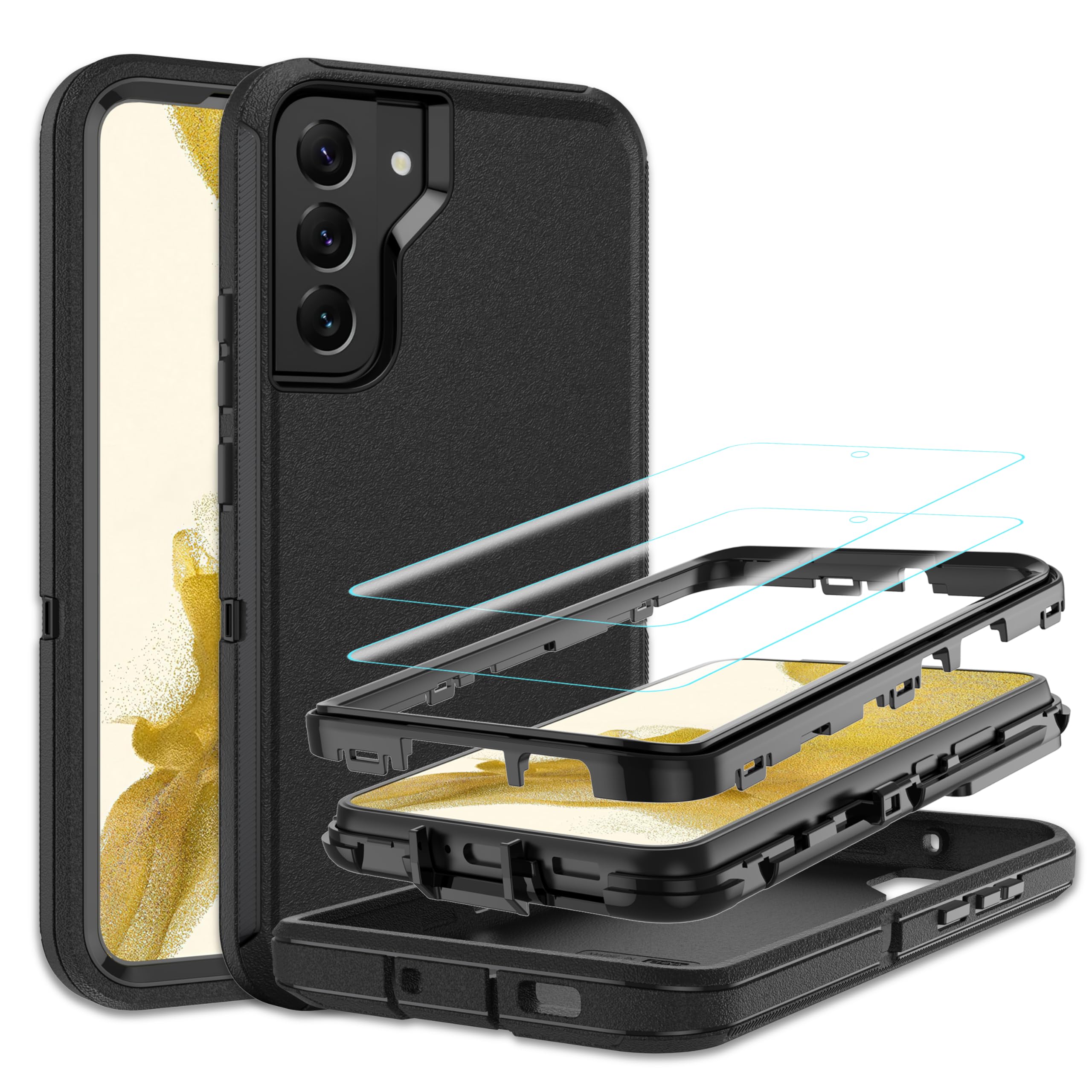 Amazon.com: for Samsung Galaxy S22 Case, Galaxy S22 Case with [2 Pack] HD Screen Protector ...