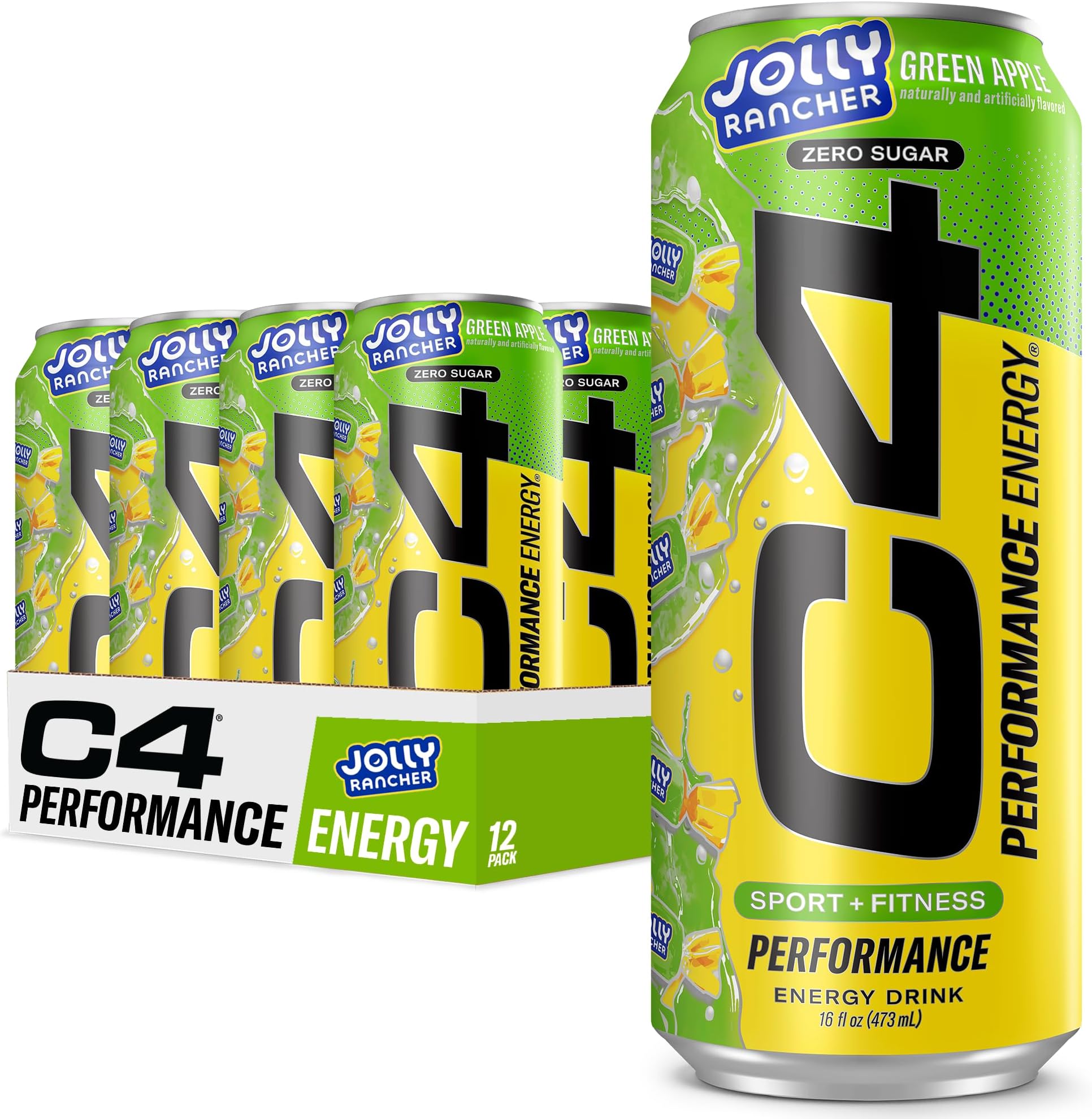 Amazon.com: C4 Performance Energy Drink | JOLLY RANCHER Green Apple ...