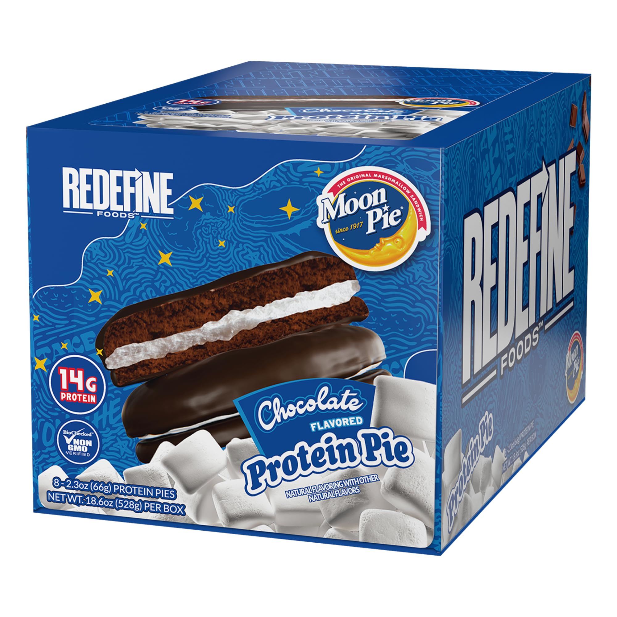 Amazon.com: Redefine Foods Protein Pie, MoonPie, Chocolate - 8 Count - 14g of Protein Per ...