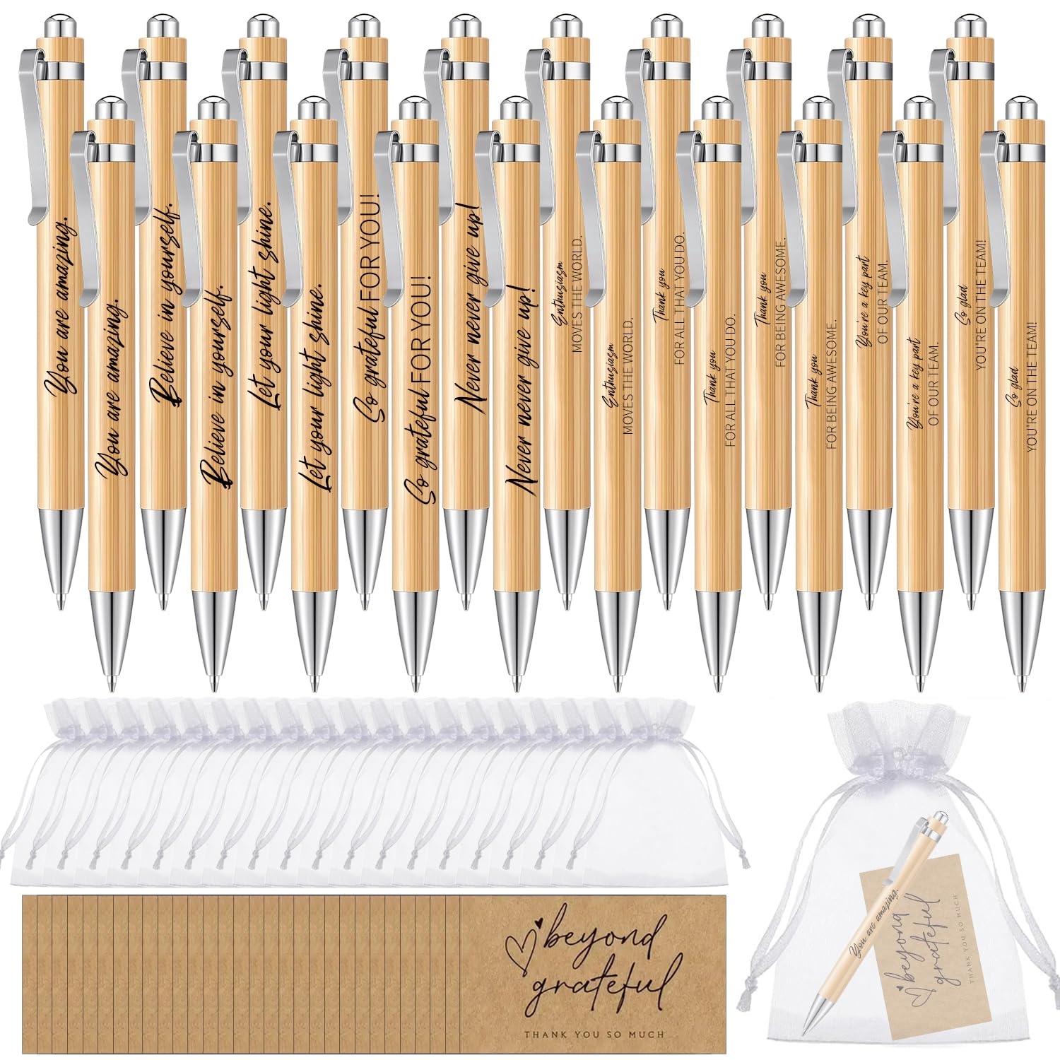 90 PCS Thank you Gift Motivational Pens for Colleague Employee ...