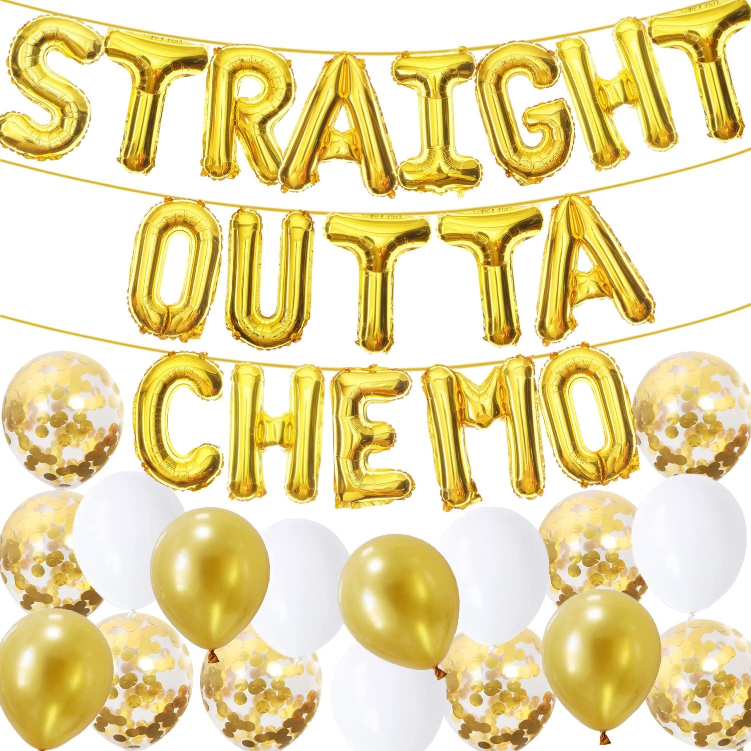 Amazon.com: Tihuprly Cancer Party Decorations Included Foil Letter ...