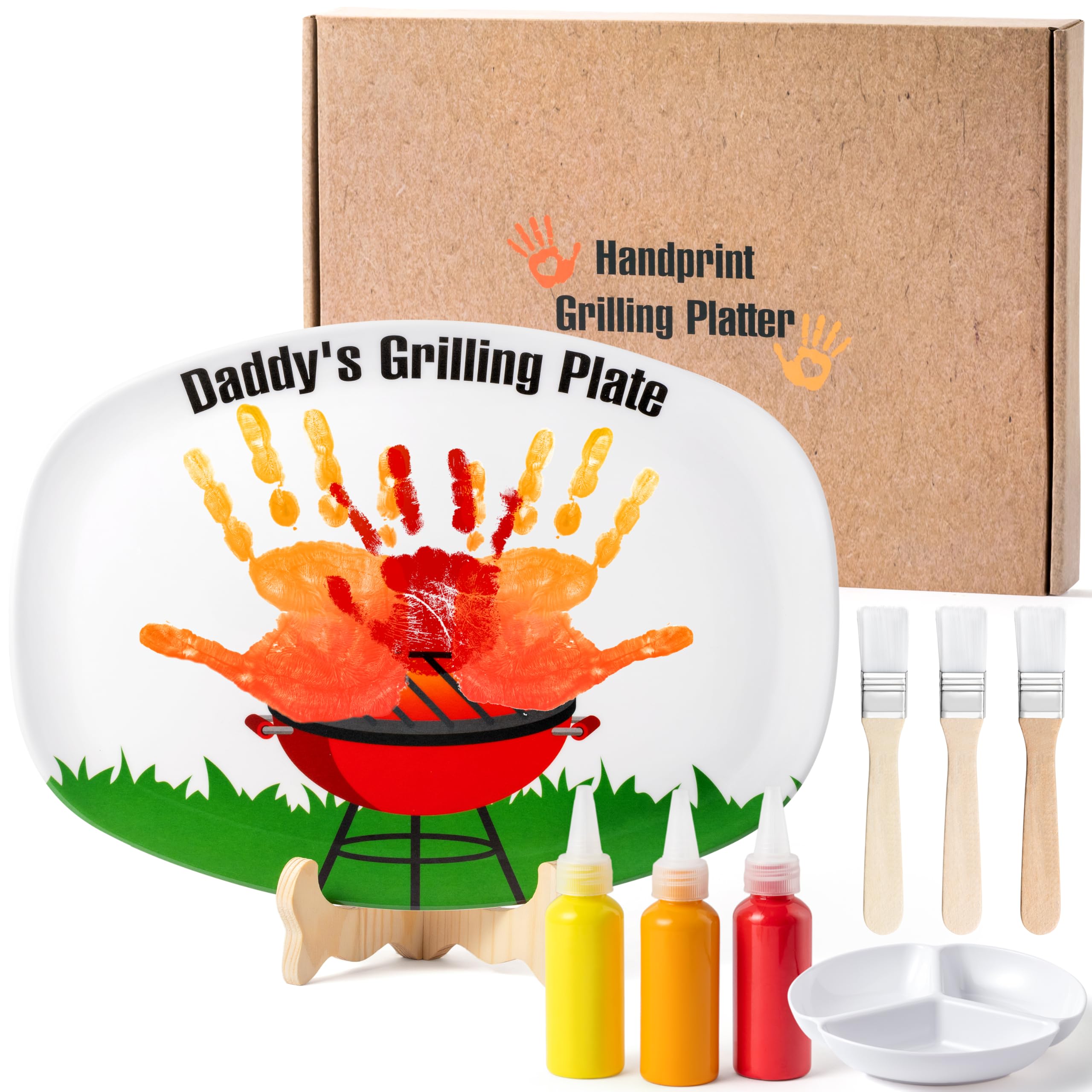 Amazon.com | R HORSE DIY Daddy's Grilling Plate with Handprint ...