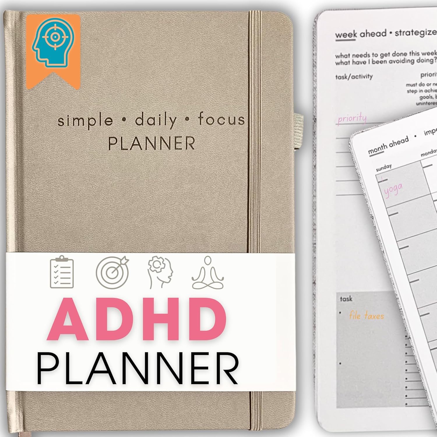 Amazon.com : ADHD Planner for Adults: Less Overwhelm, More Productivity ...