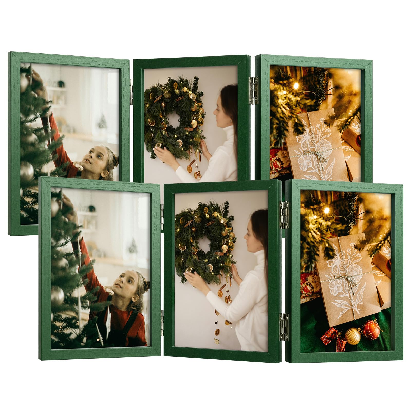 Amazon.com - Space Art Deco, 2 Pack 4x6 Triple Hinged Photo Frames, 3 ...