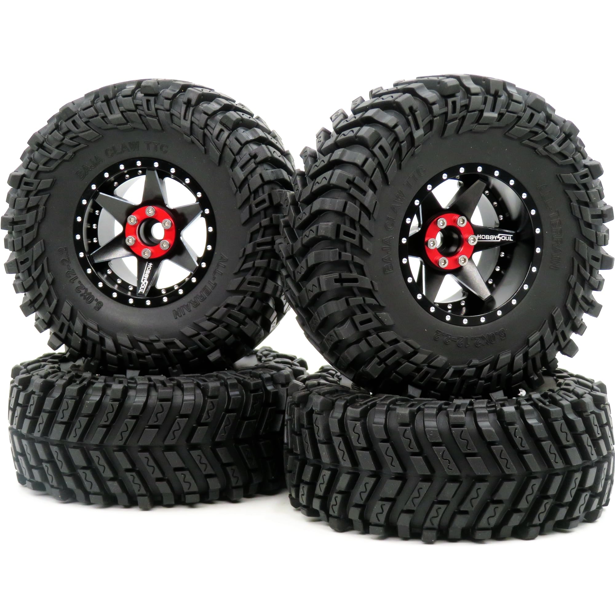 Amazon.com: HOBBYSOUL Soft Sticky 2.2 Tires Tall 127mm & 2.2 Beadlock ...