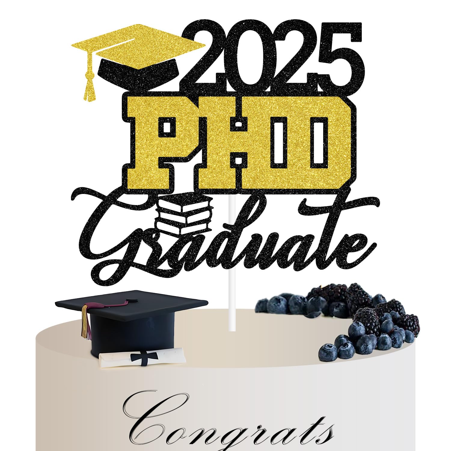 Amazon.com: 2025 PHD Graduate Cake Topper, Phinally Done, Well Done ...