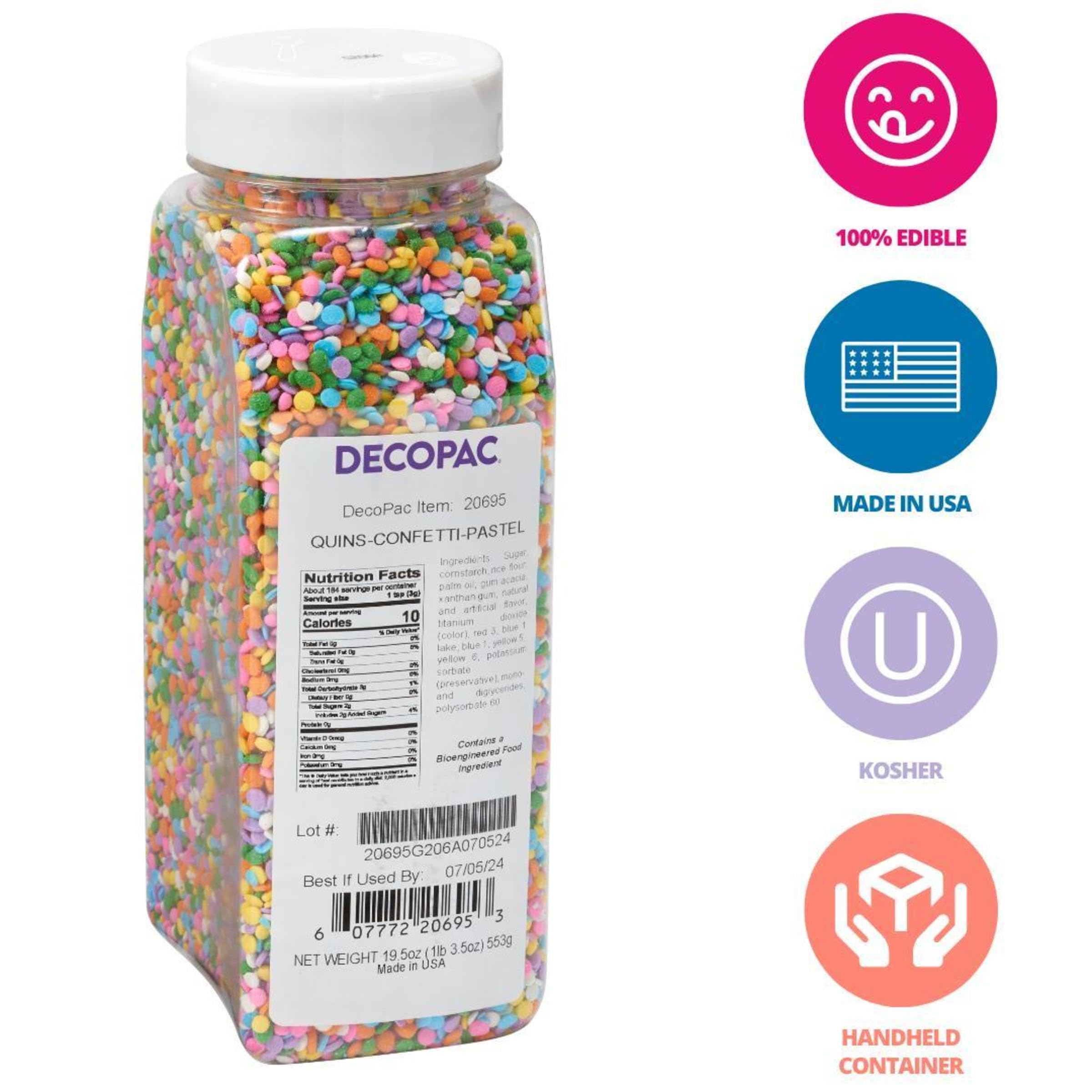 Snapklik.com : DECOPAC Quins Fancy Sprinkles, 19.5oz, Candy Sprinkles ...