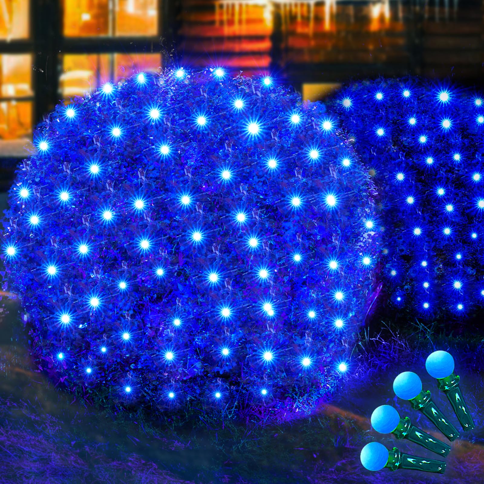 Led Net Lights Christmas Lights Outdoor Blue Christmas Net Lighting ...