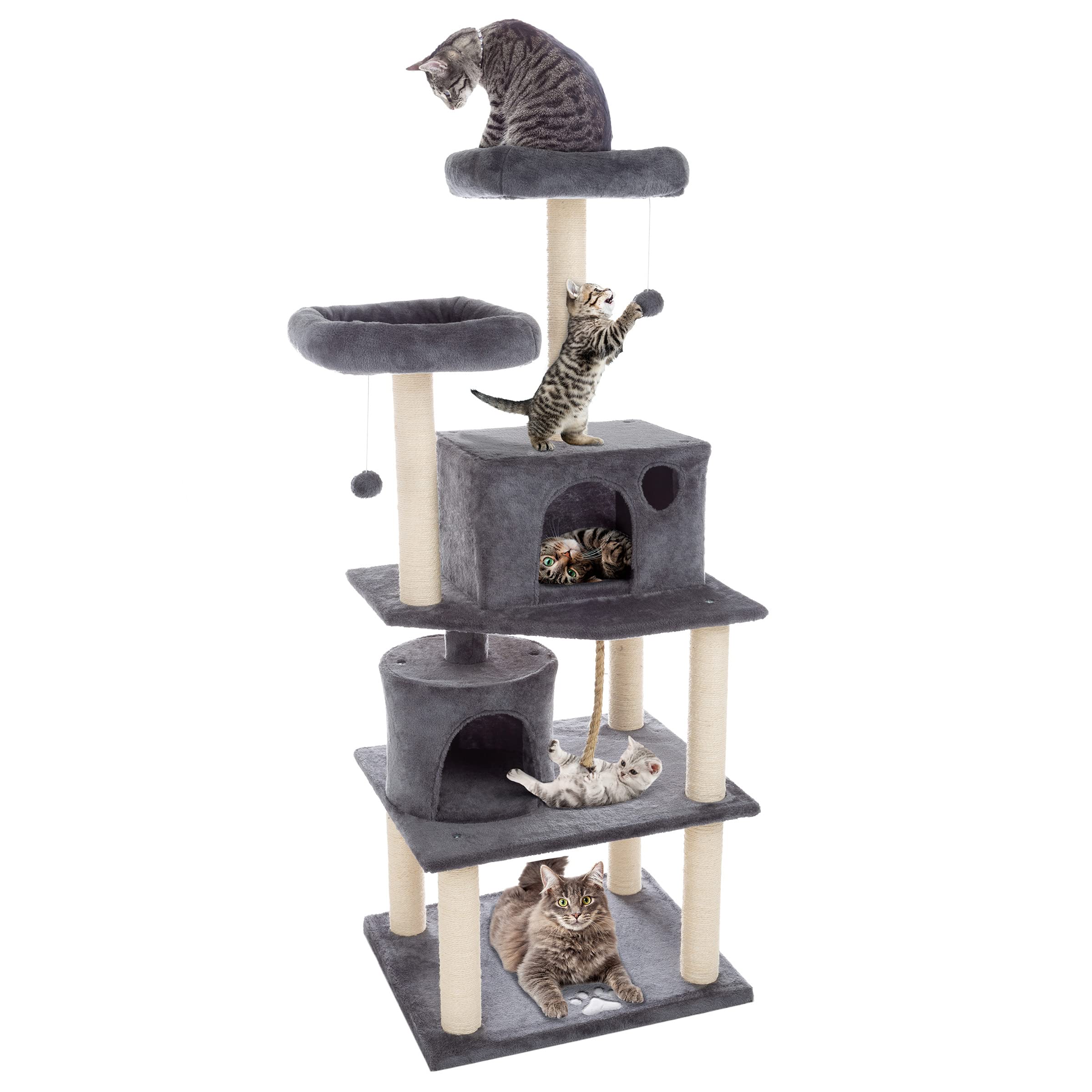 Snapklik.com : 5-Tier Ultimate Cat Tree - 8 Cat Scratching Posts, 2 ...