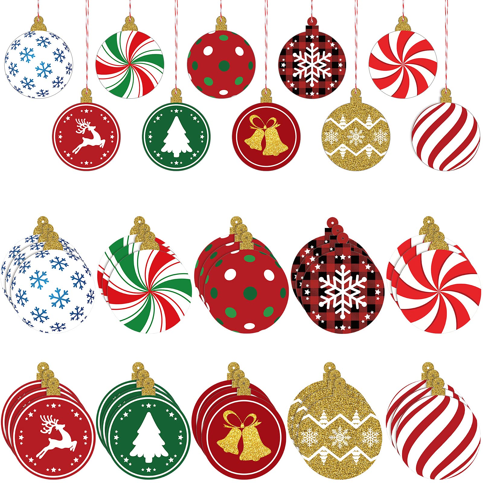 Buy 40 Pieces Colorful Christmas Cut-Outs Lawn Decorations Outdoor ...