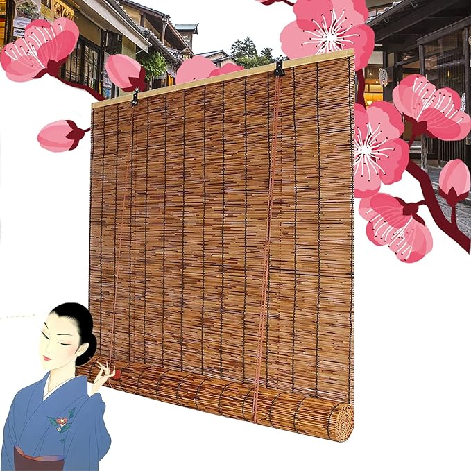 Amazon.com: Bamboo Roll Up Shades Bamboo Roller Blinds Bamboo Shades ...