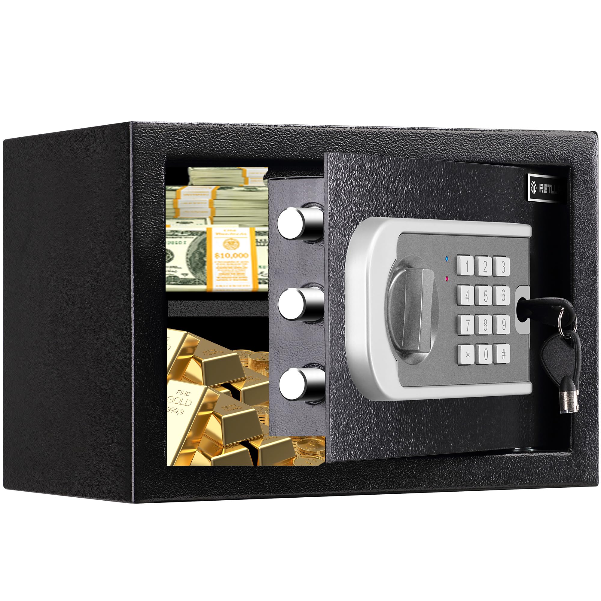 RETLLAS Home Safe Fireproof Waterproof,Fireproof Safe with Digital ...