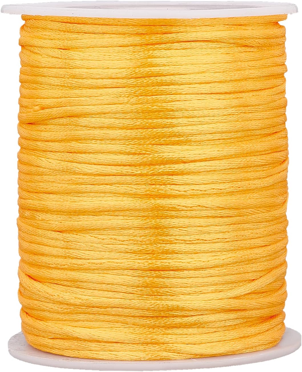 PandaHall 2mm Rattail Satin Cord, 100m/106 Yards Golden Kumihimo Thread ...