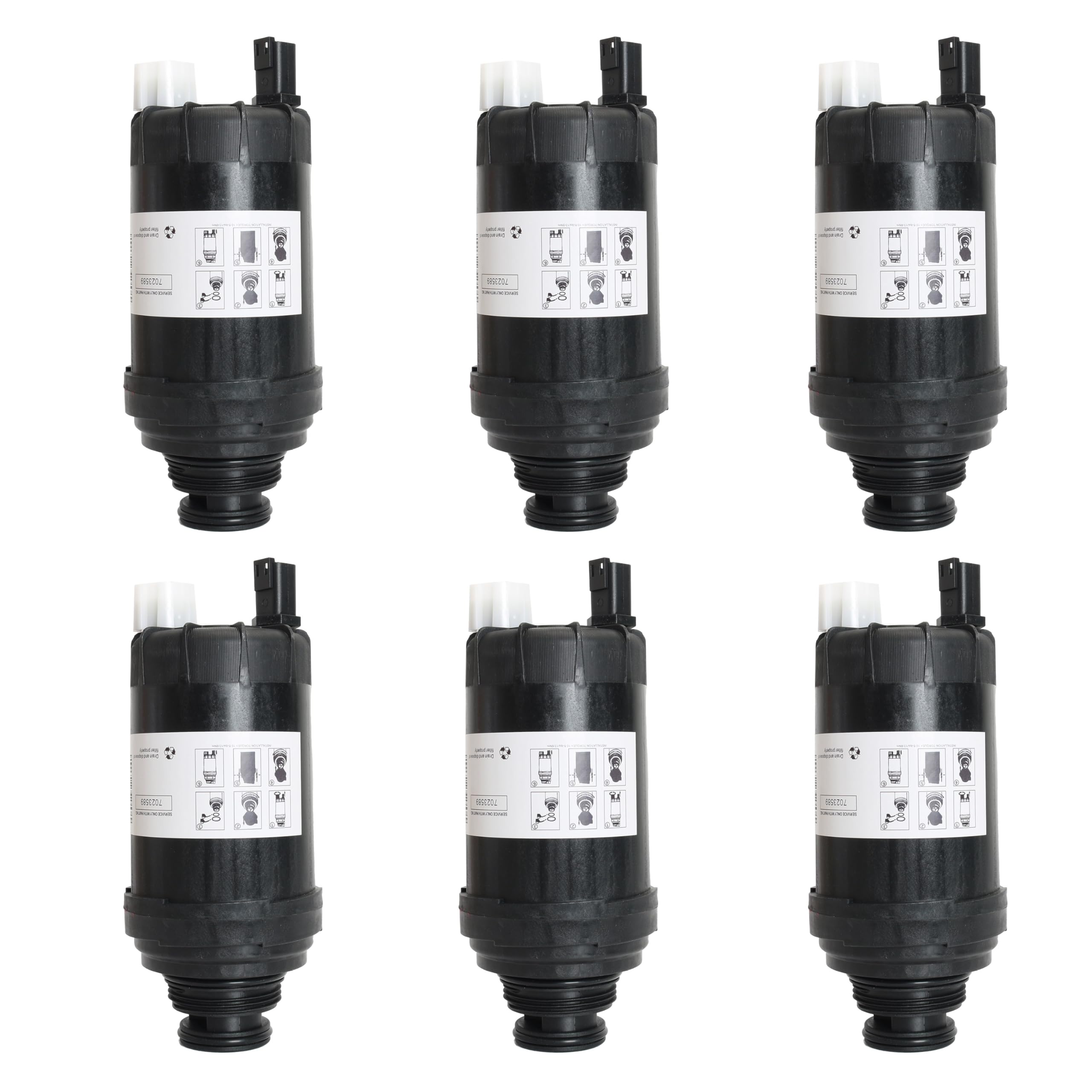 Amazon.com: 6 Pack Fuel Filter Water Separator Compatible with Bobcat ...