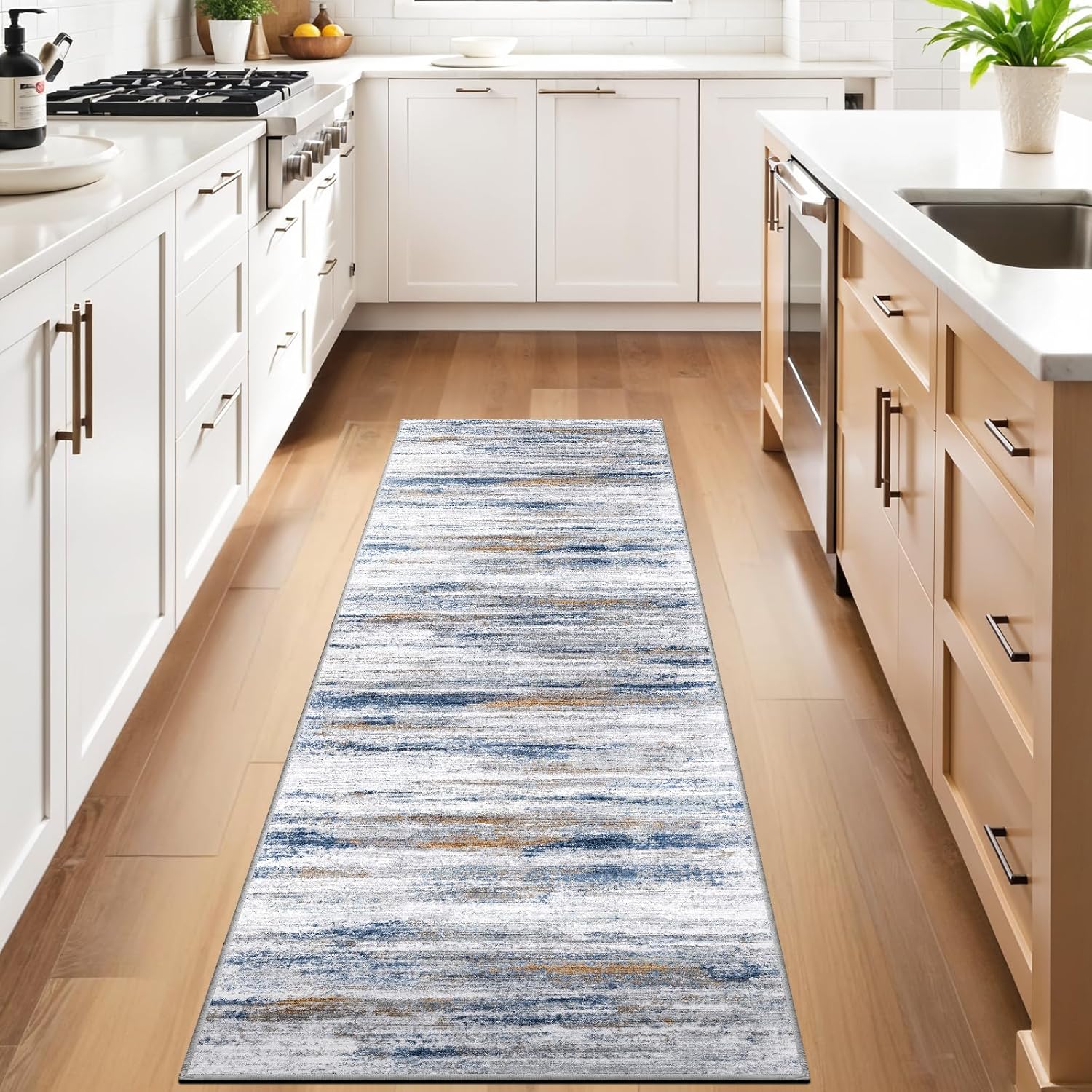 Amazon.com: 3x10 Washable Runner Rug for Family: Easy-to-Clean Runners ...