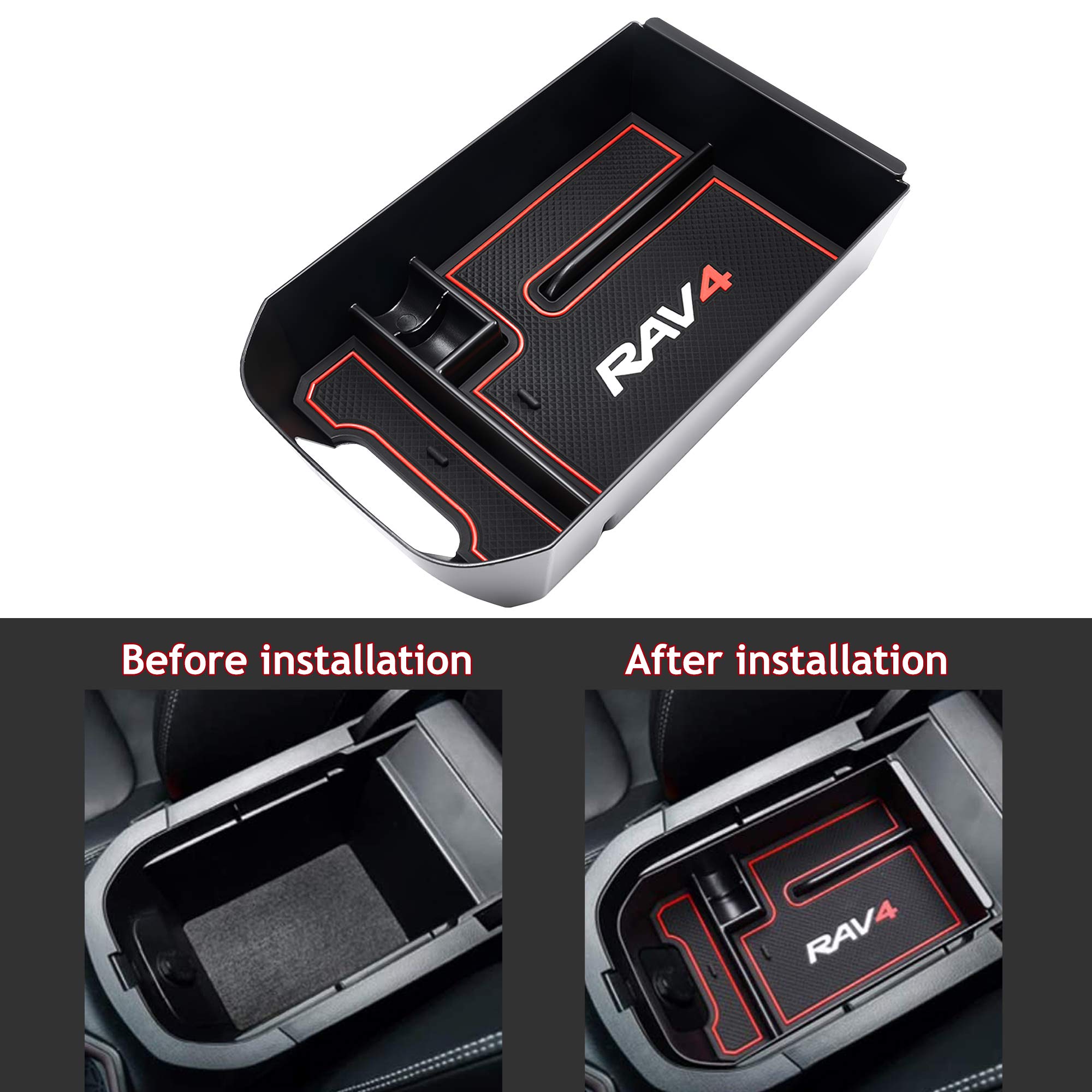 Buy Htufrey Center Console Organizer Tray Fit for Toyota RAV4 2019 2020 ...