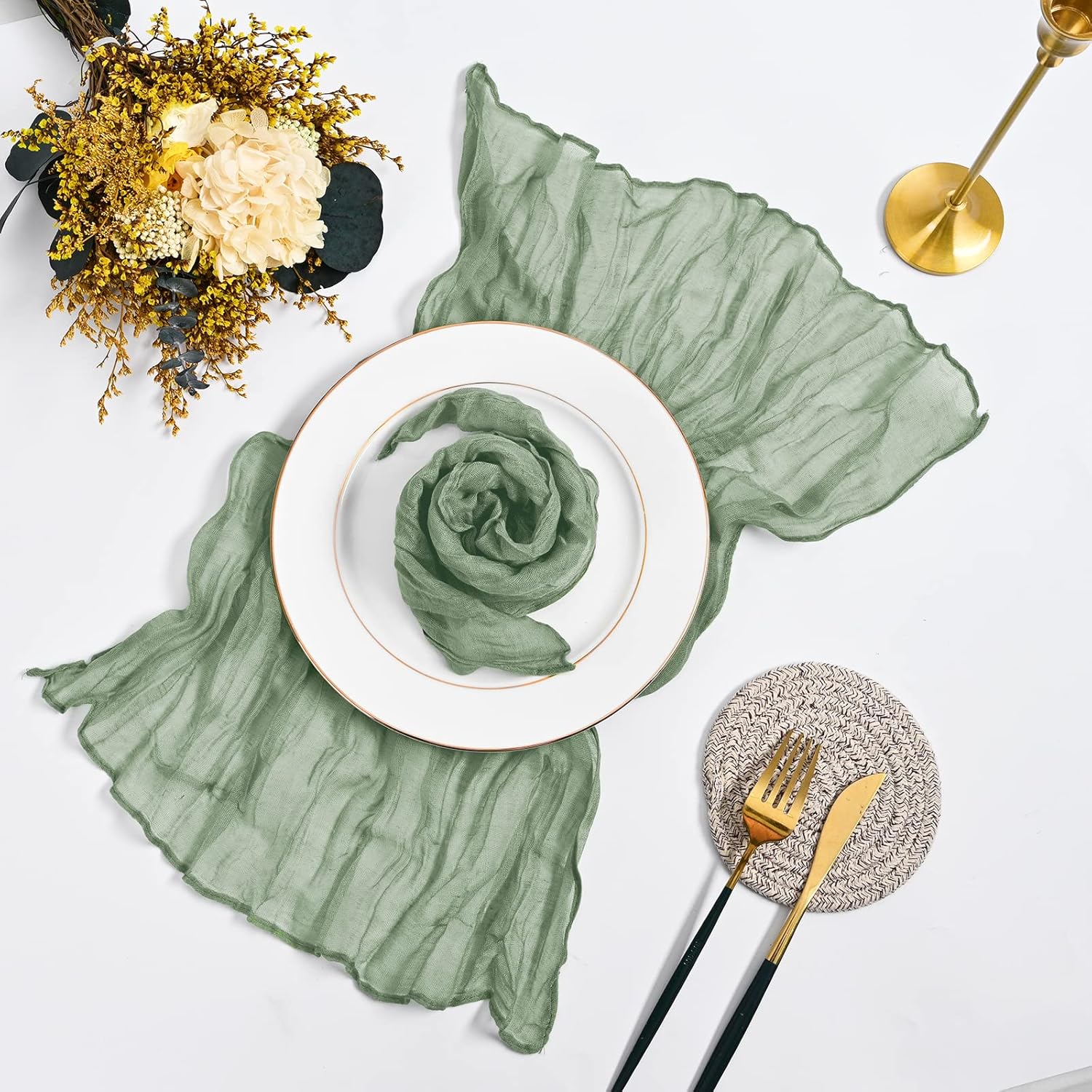 Amazon.com: 30 Pack Gauze Cheesecloth Napkins 20 x 20 Inch Wrinkled ...