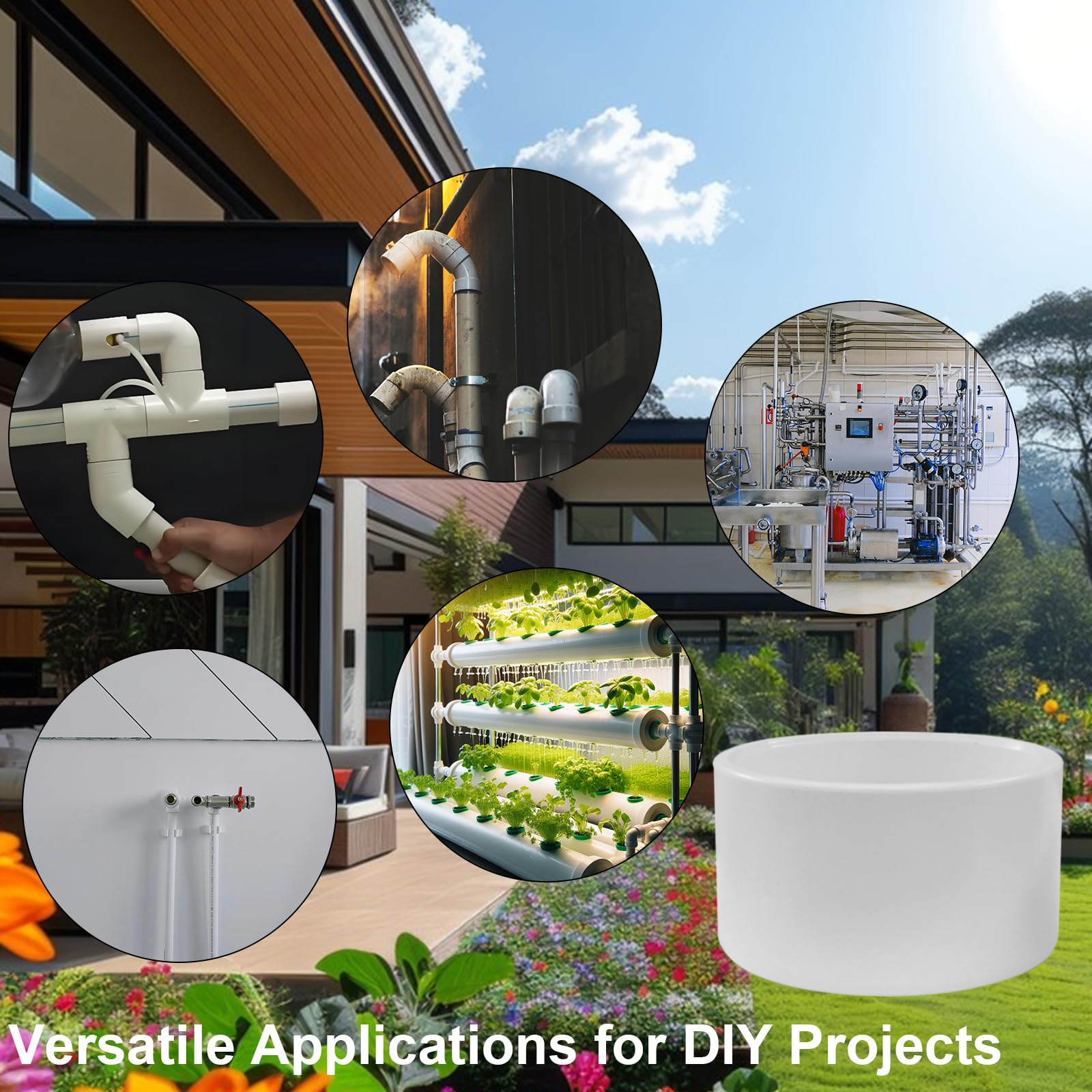 Snapklik.com : 3" PVC Pipe End Cap Fitting, 2 Pack Pipe Plug Socket ...