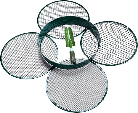 Garden Riddle Sieve Mesh Garden Mini Metal Stackable Sifting Pan Soil ...
