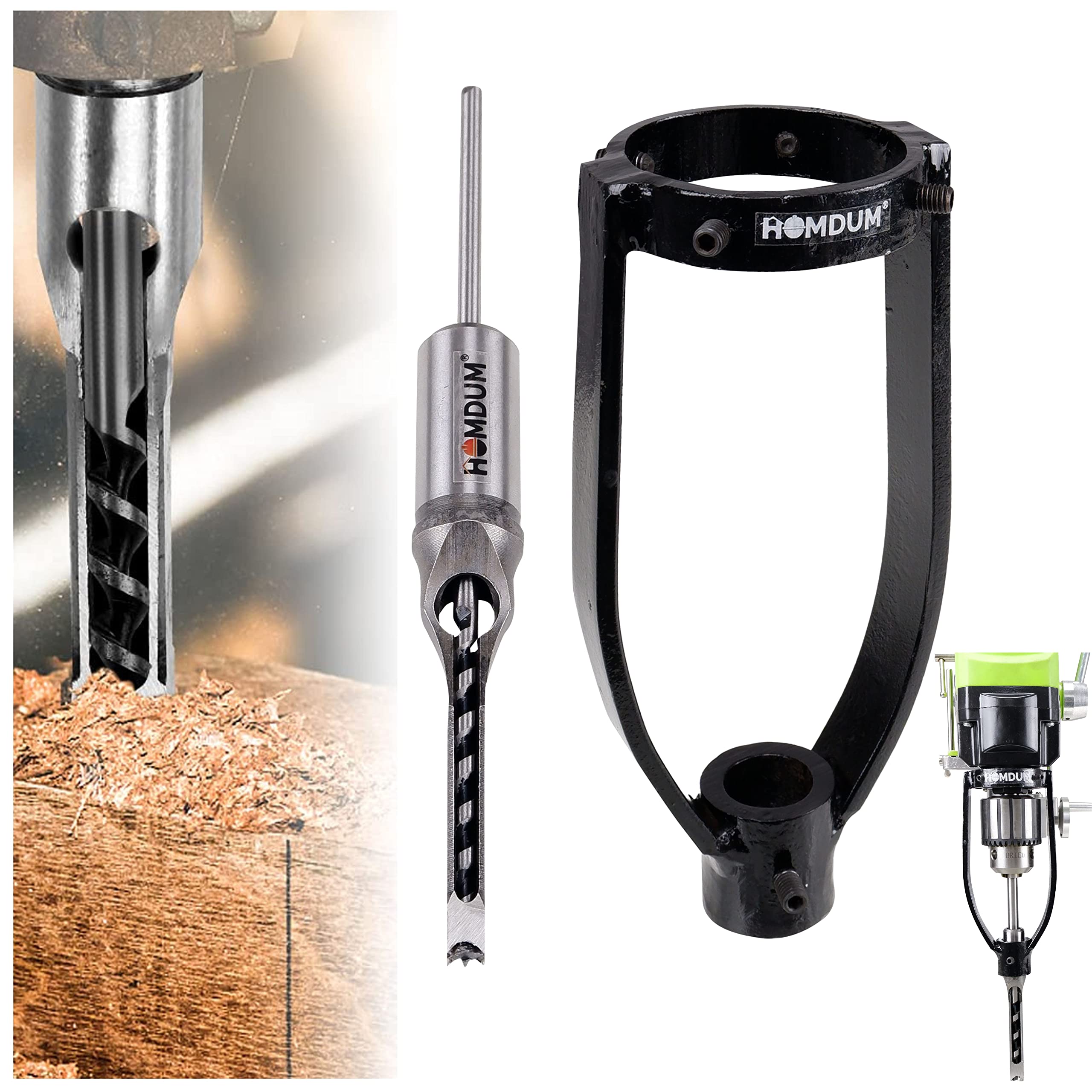 Homdum 3/8 inch Square hole drill bits wood mortising chisel with ...