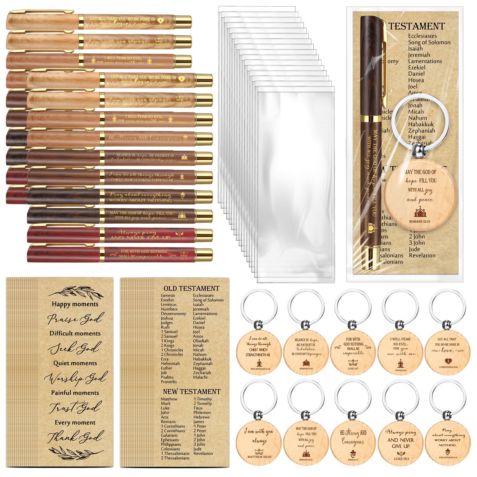 Amazon.com : Feifeiya 20 Sets Christmas Christian Gift Bulk Bible Verse ...