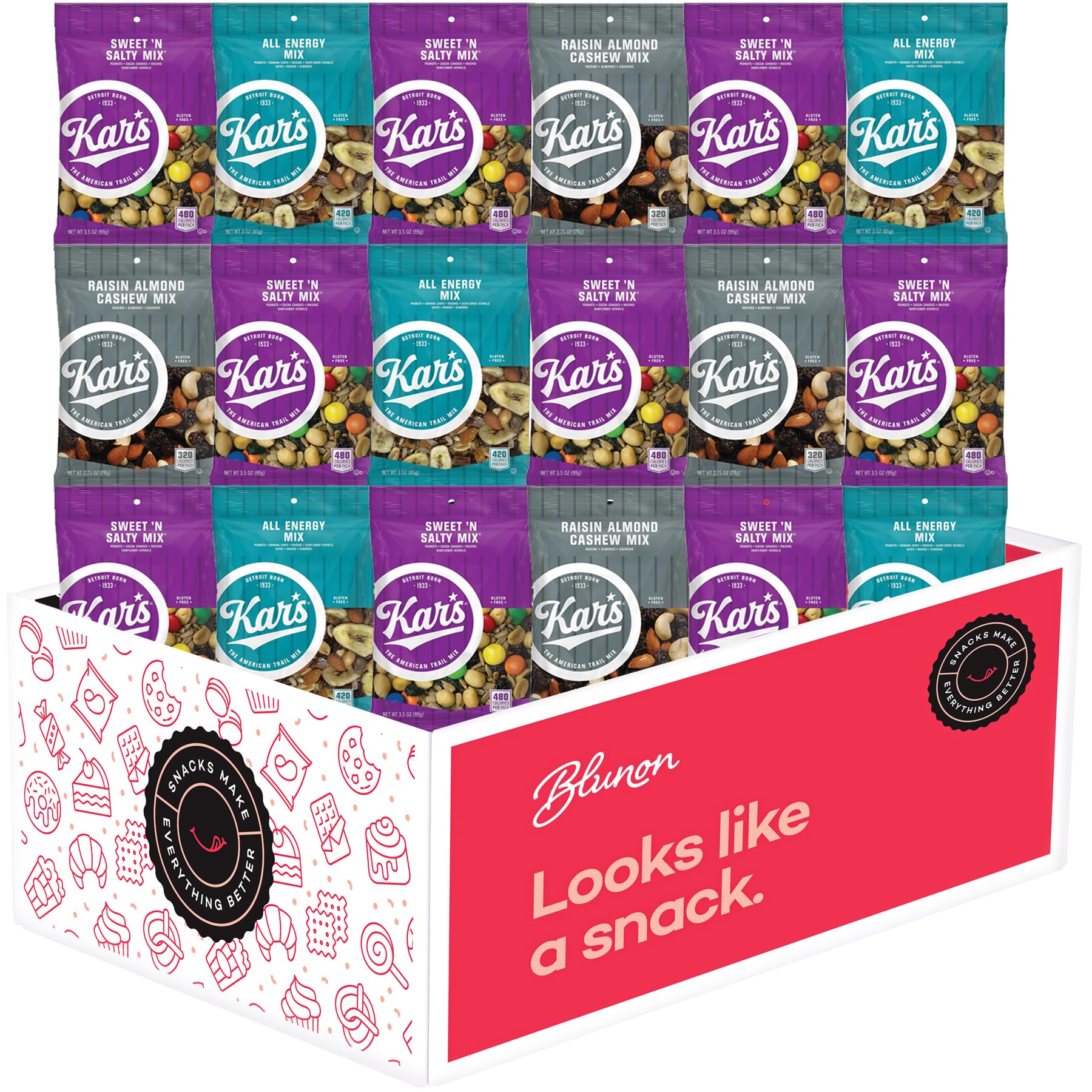 Amazon.com: Trail Mix Variety Pack - Kar's Nut and Fruit Mix Individual ...