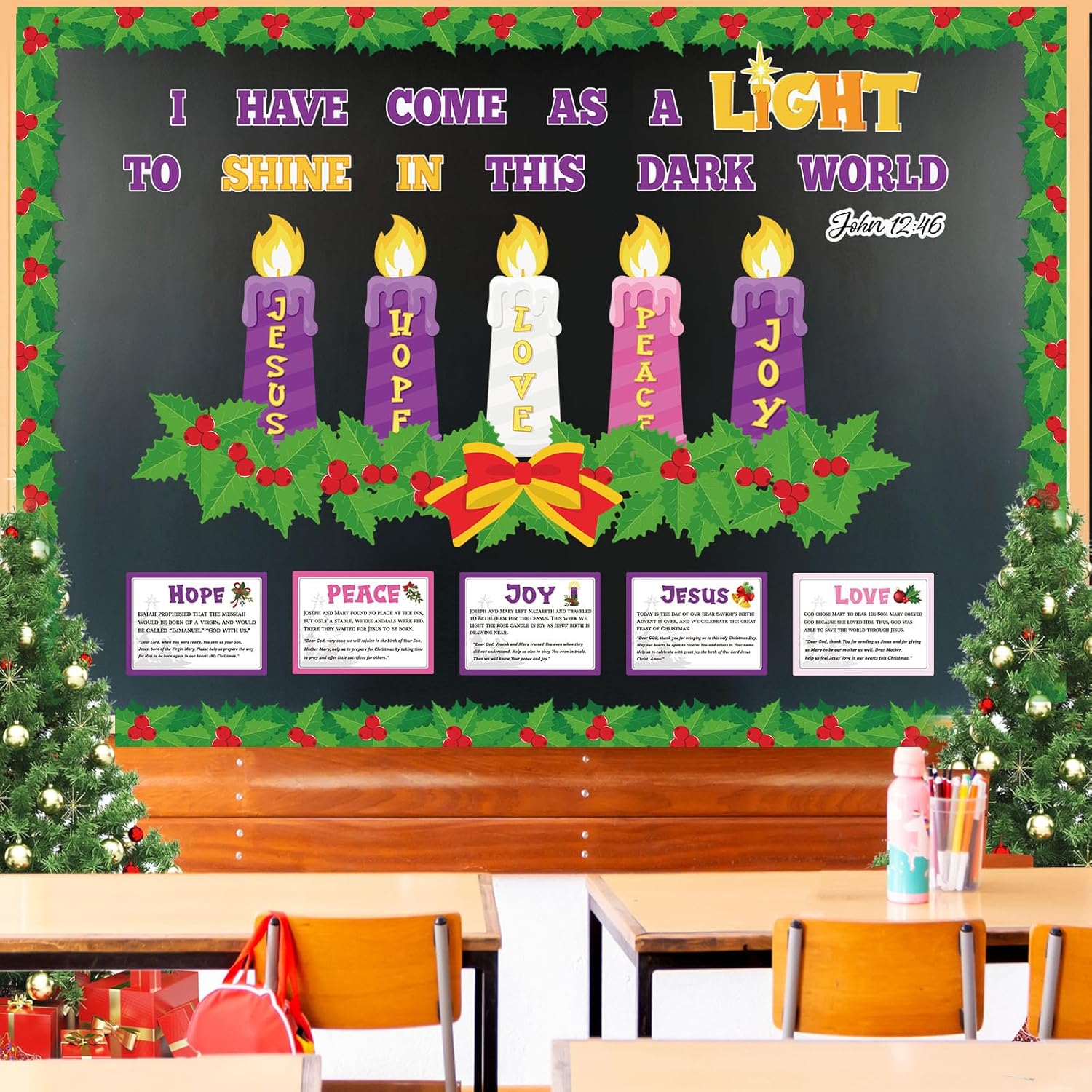 Amazon.com : Moinchore 67 Pcs Christmas Advent Bulletin Board Christmas ...