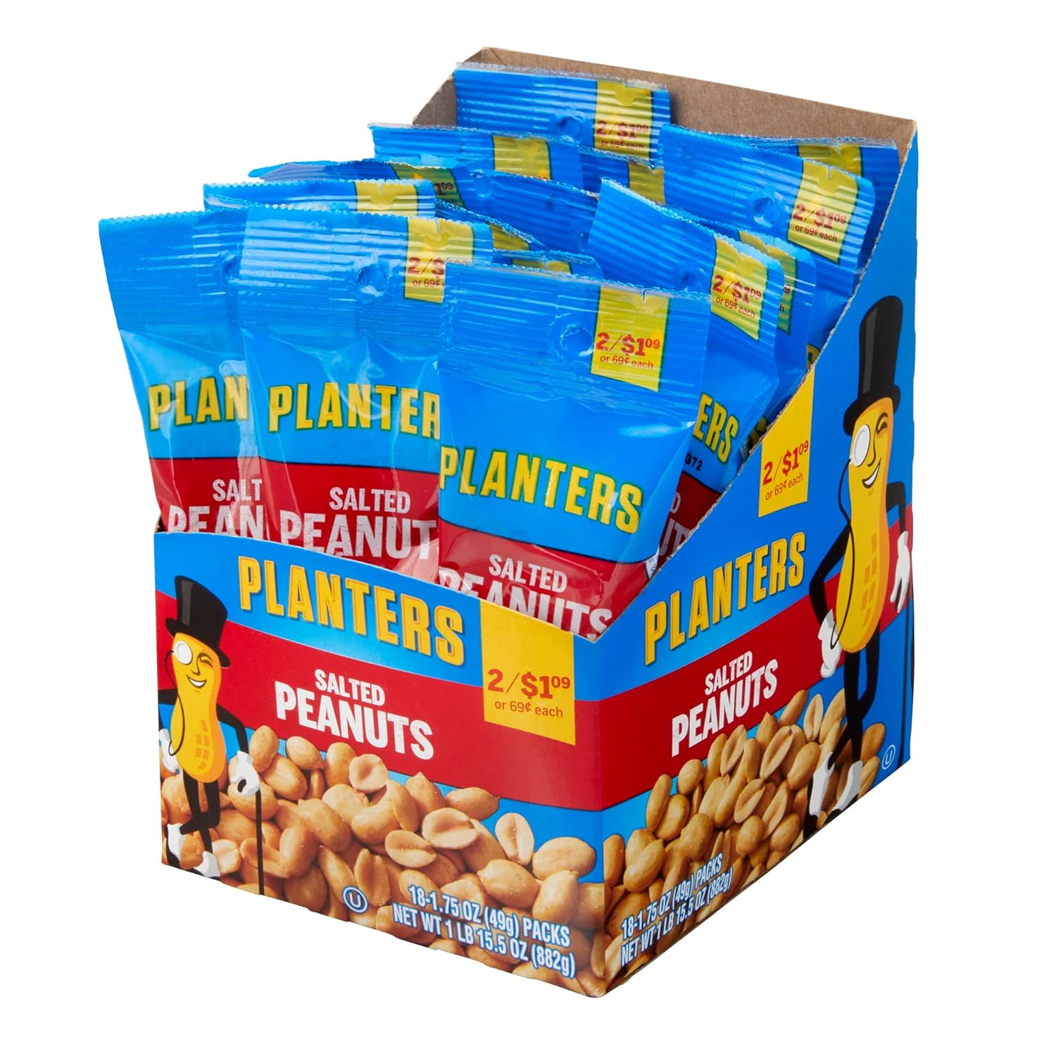 Amazon.com : PLANTERS Salted Peanuts, 1.75 oz. (18-Pack) : Everything Else