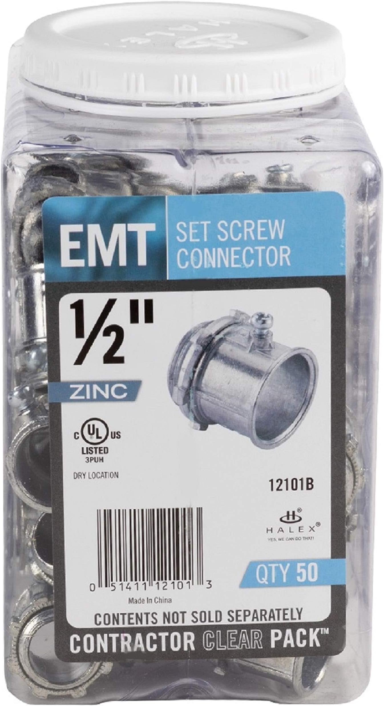 Raco Hubbell 2122 Steel Connector, Set Screw, Insulated, EMT Conduit, 1 ...