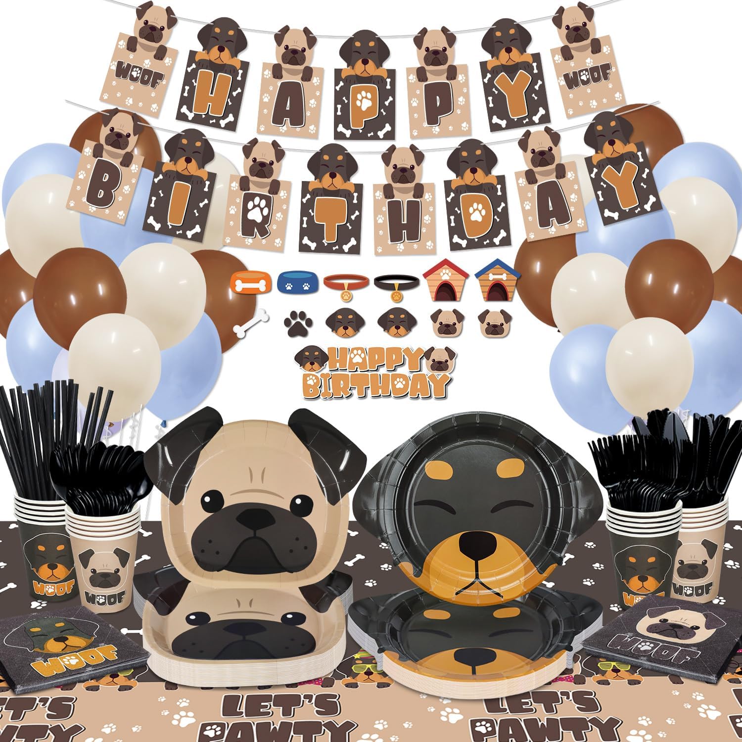 Amazon.com: Dog Party Decorations, Dog Shape Plates, Doggy Party ...