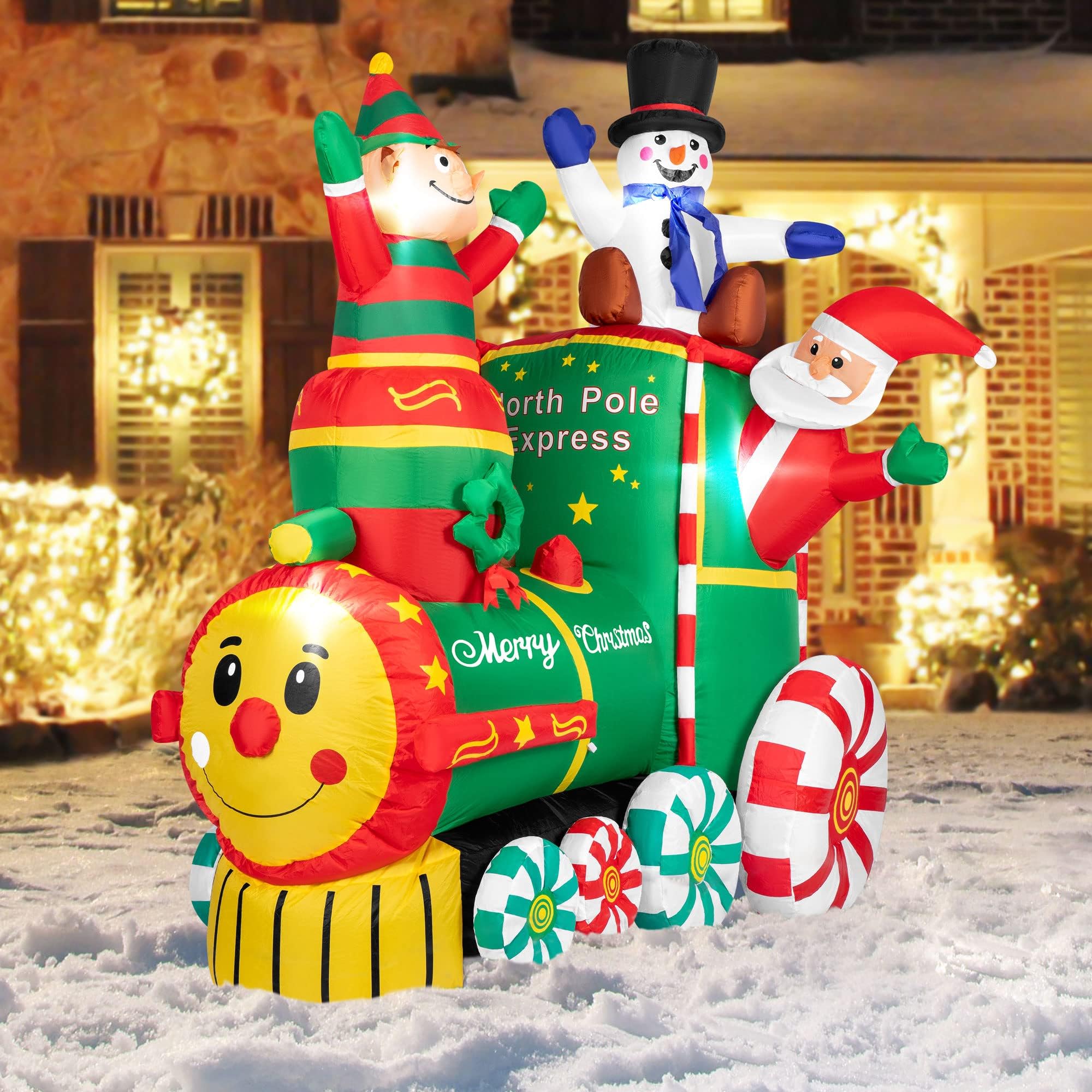 Amazon.com: 6 Foot Tall Christmas Inflatable Merry Christmas Tree with ...