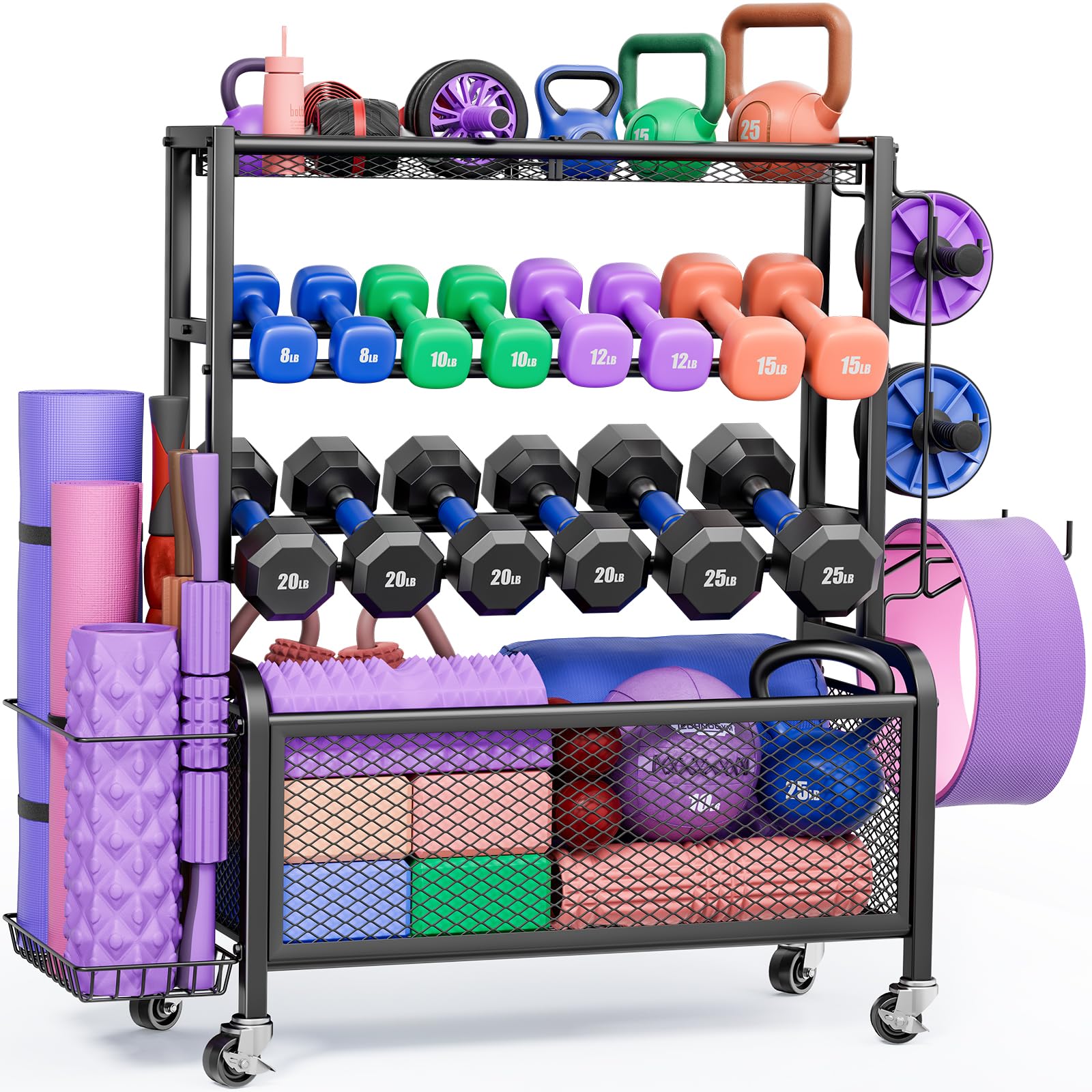 Amazon.com : Dumbbell Rack - Weight Rack for Dumbbells Yoga Mat Storage ...