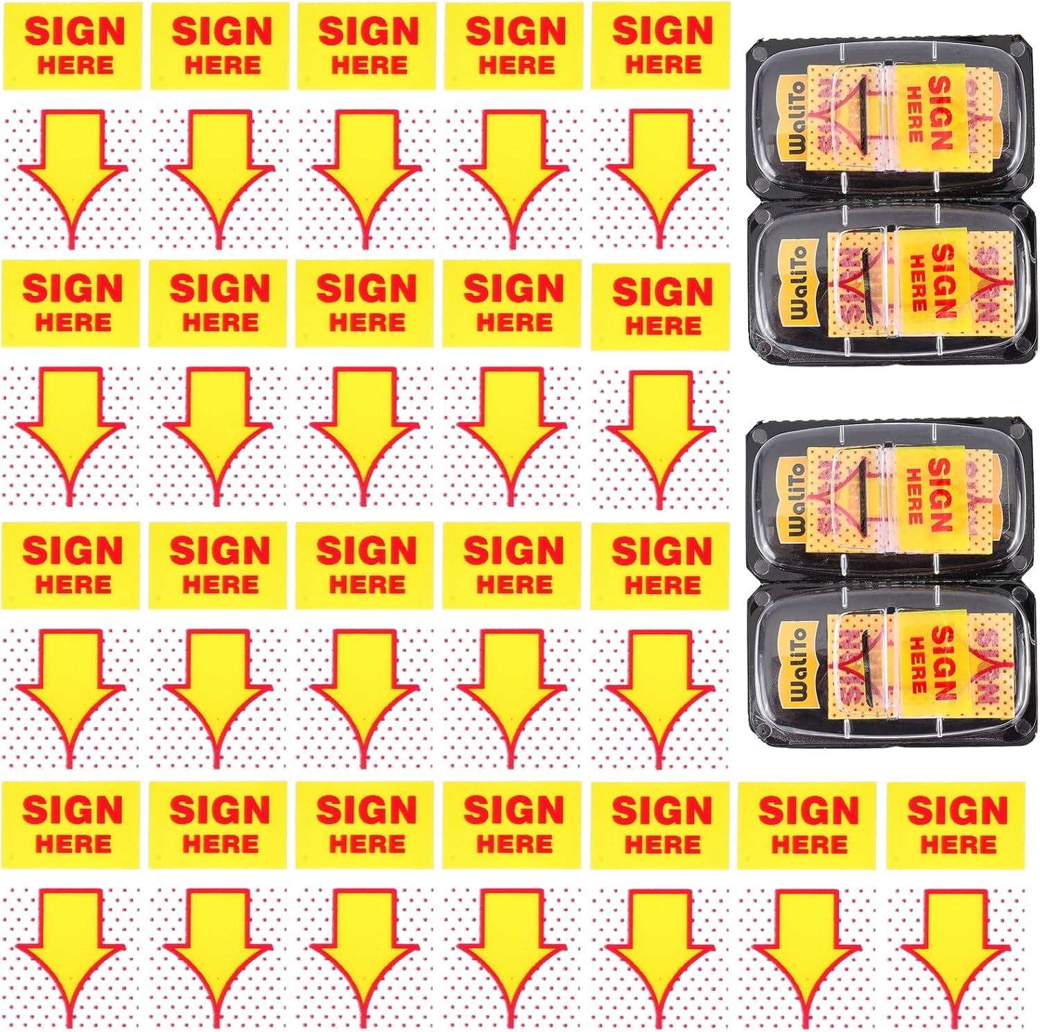 AMIJOUX 200 PCS Sign Here Stickers, Printed Message Flags Dispenser for ...