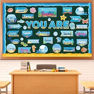 Amazon.com : Ocean Affirmation Station Bulletin Board Set Under The Sea ...
