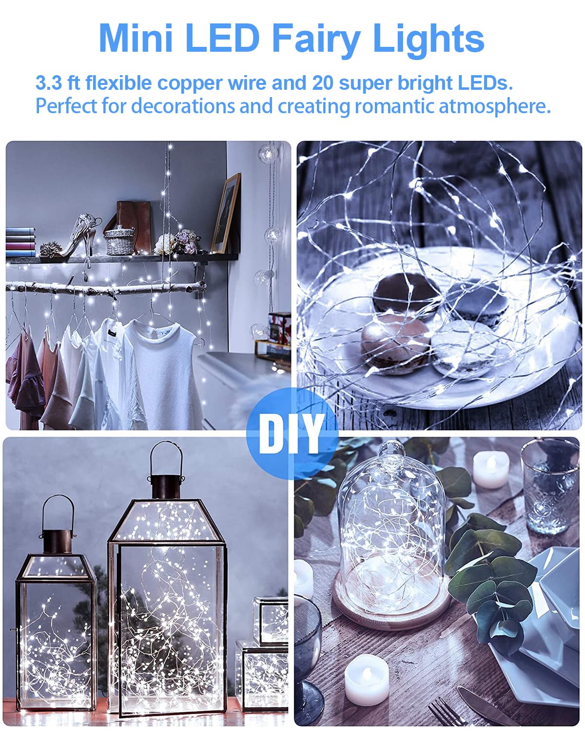 Snapklik.com : 20 Pack Fairy Lights Battery Operated 3.3ft 20 LED Mini ...