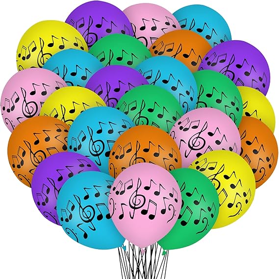 Amazon.com: 30 Pcs Music Notes Balloons Colorful Music Birthday Party ...