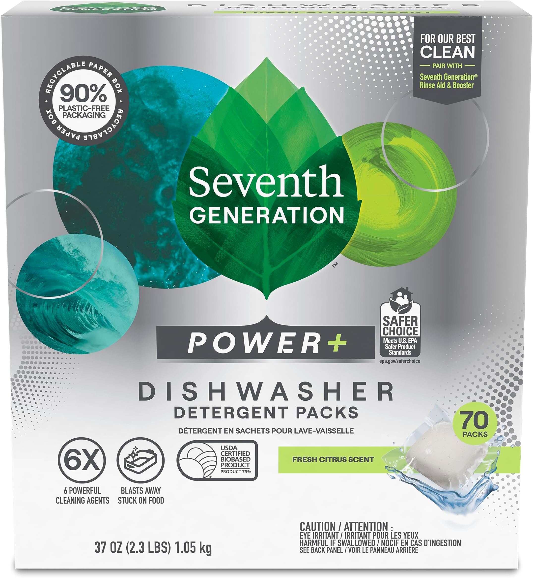 Amazon.com: Seventh Generation Ultra Power Plus Natural Auto Dish Gel ...
