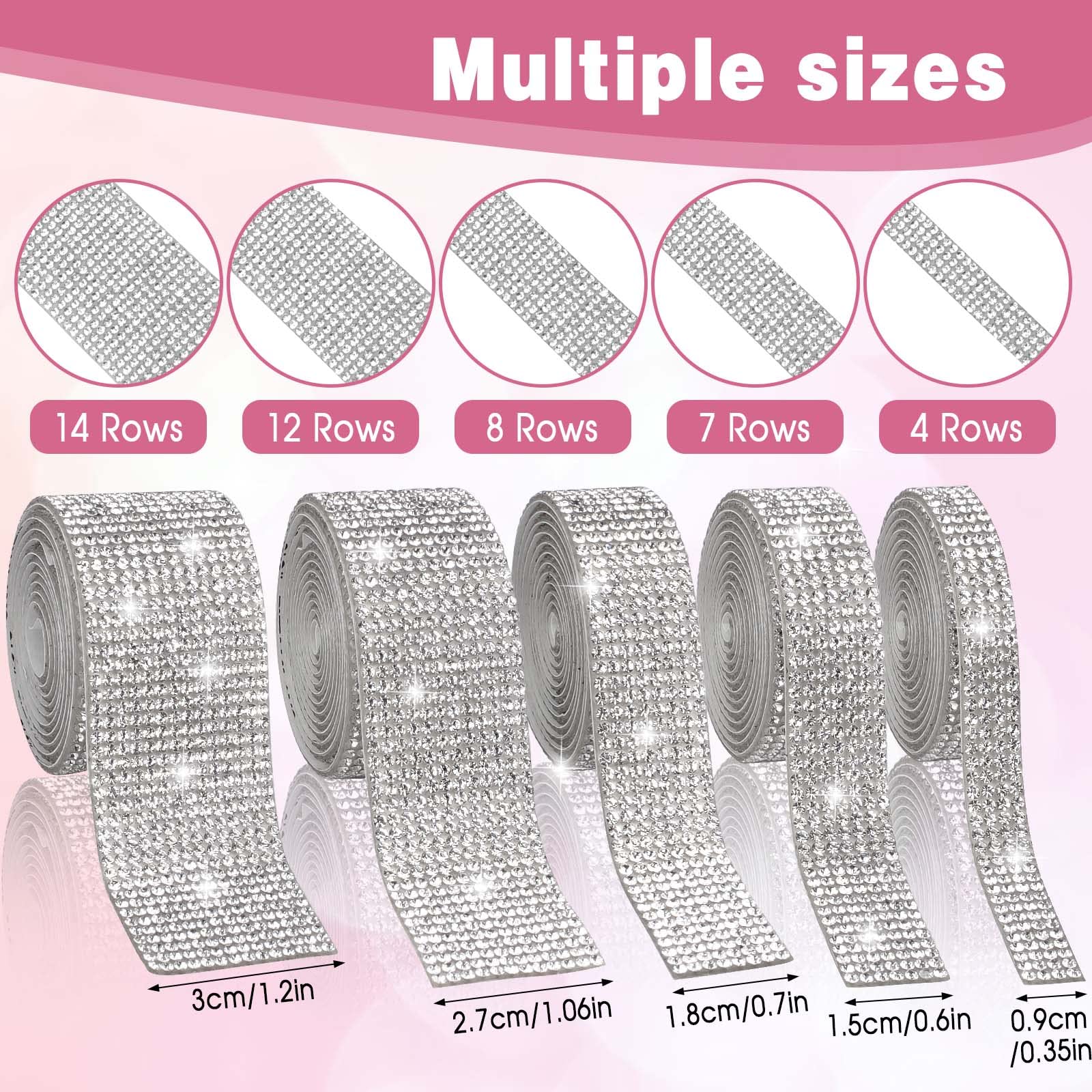 Diamond Rhinestone Roll Amazon.com: YYaaloa Crafts Faux Diamond Bling
