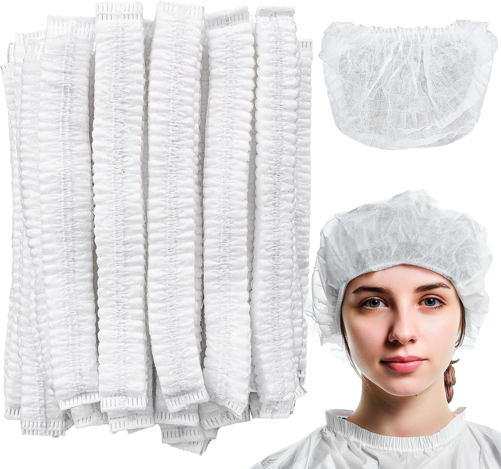 Amazon.com: 50PCS Disposable Bouffant Caps - 24 Inch Elastic Hair Nets ...