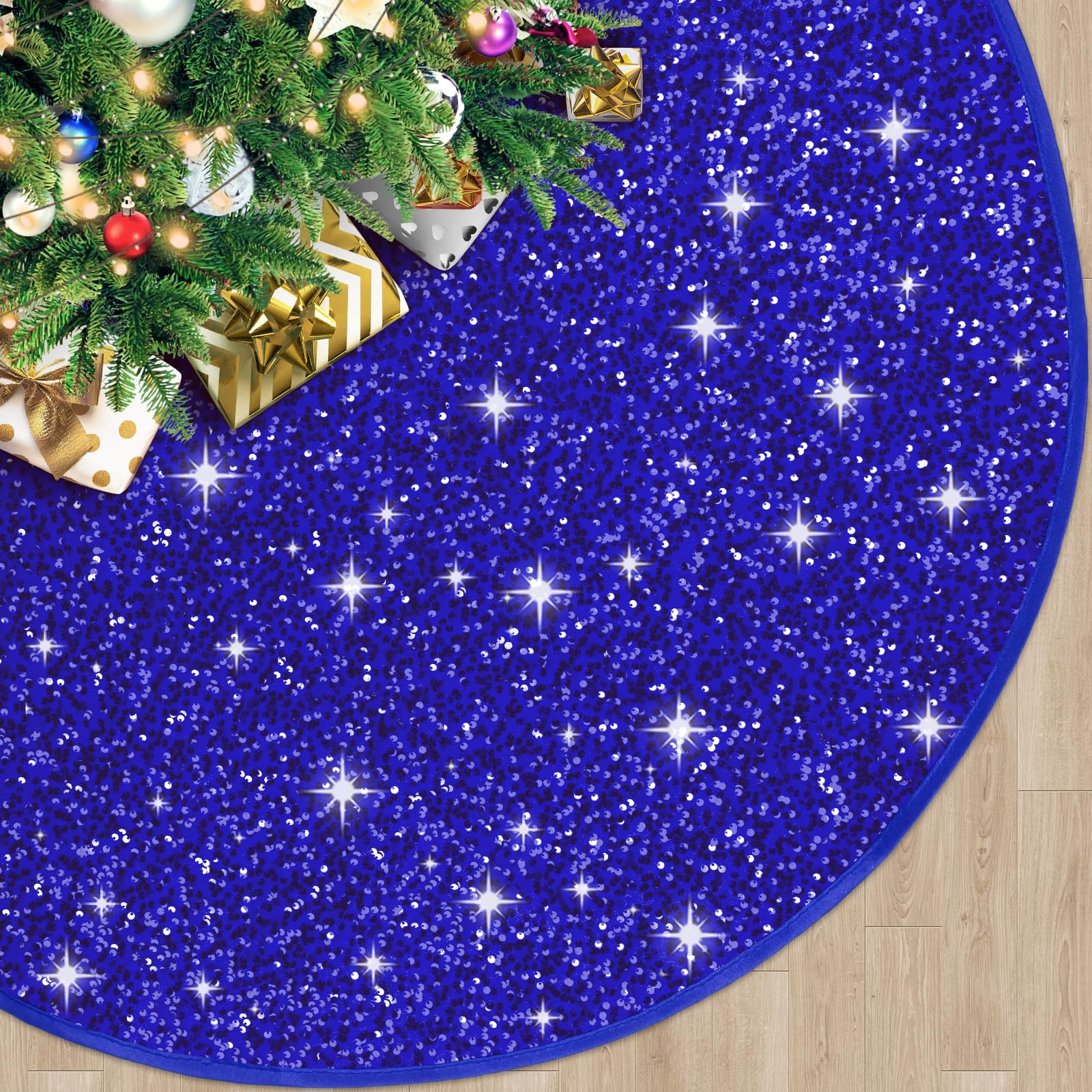 Amazon.com: BlessedSeason Christmas Tree Skirt, 36 Inch Blue Tree Skirt ...