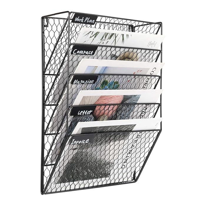 Buy PAG 5 Tier Wall File Holder Hanging Mail Organizer Metal Chicken ...