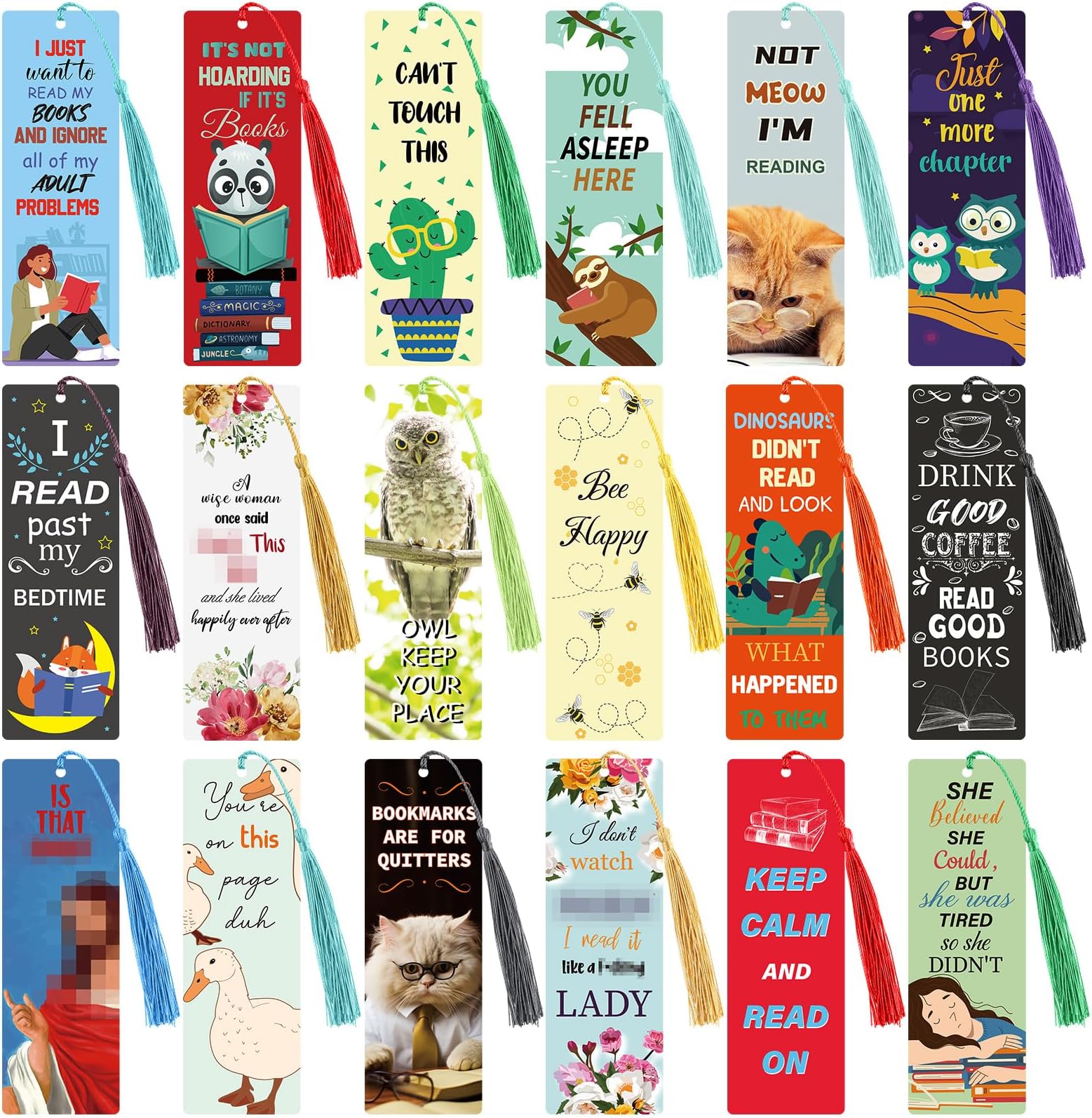 Amazon.com: YJ PREMIUMS 9PC Funny Magnetic Bookmarks | Fun Cute Magnet ...